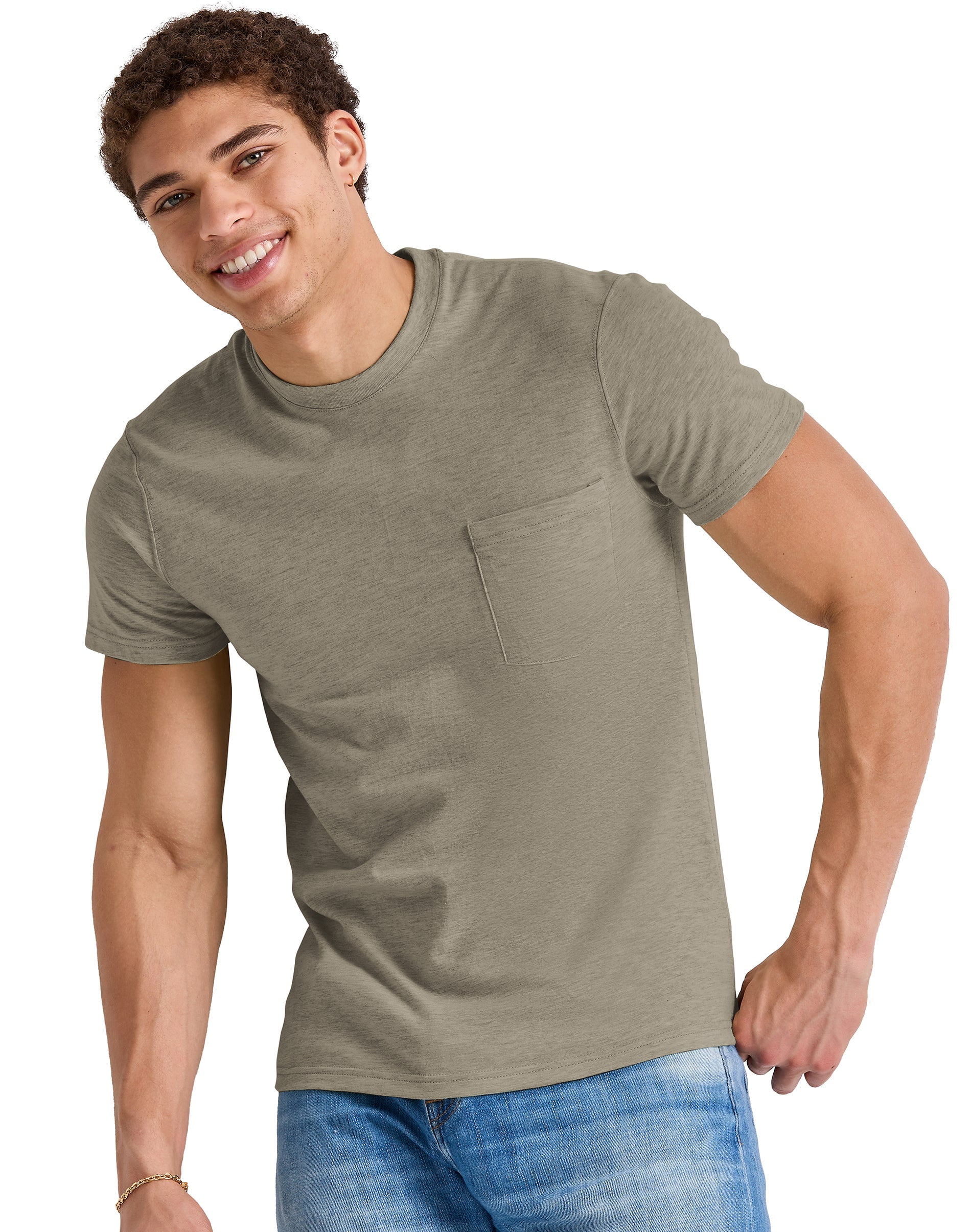 Hanes Originals Men's Pocket T-Shirt Tri-Blend Tee Short Sleeve Tee ...
