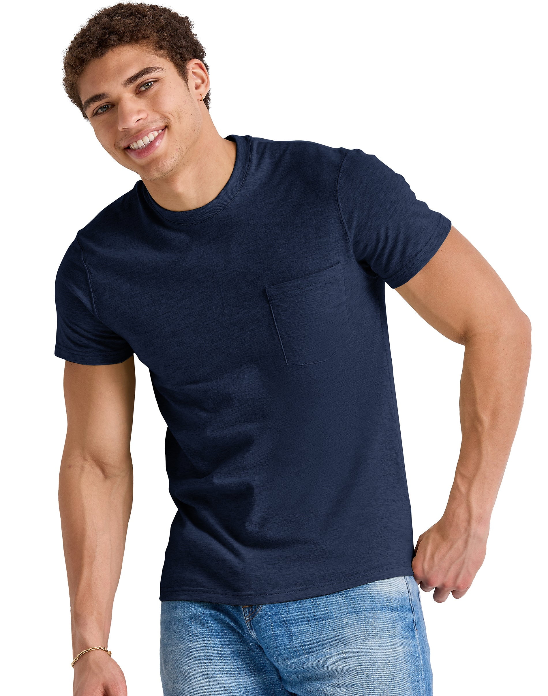 Hanes Originals Men's Pocket T-Shirt Tri-Blend Tee Short Sleeve Tee ...