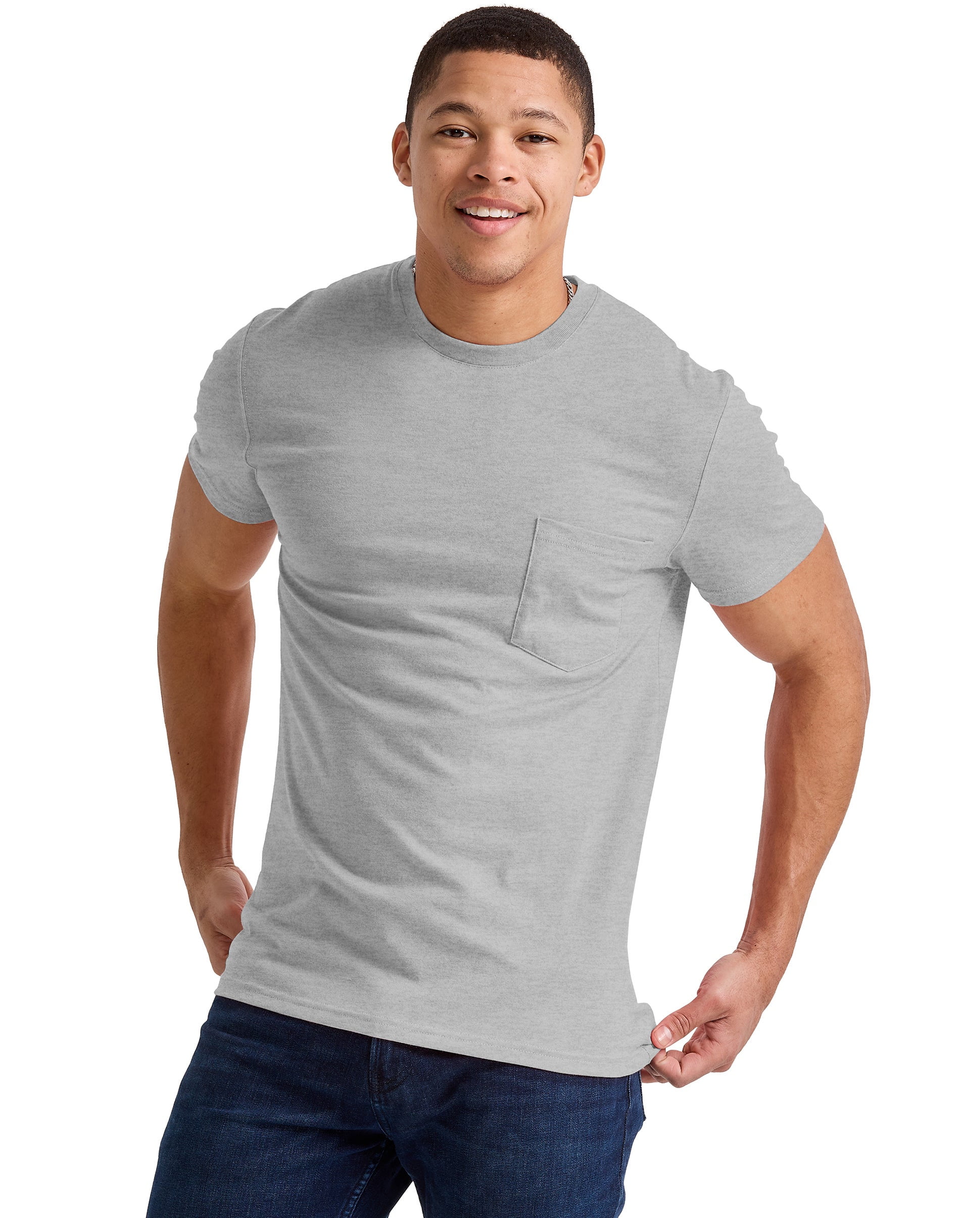 Hanes Originals Men's Pocket T-Shirt Tri-Blend Tee Short Sleeve Tee ...