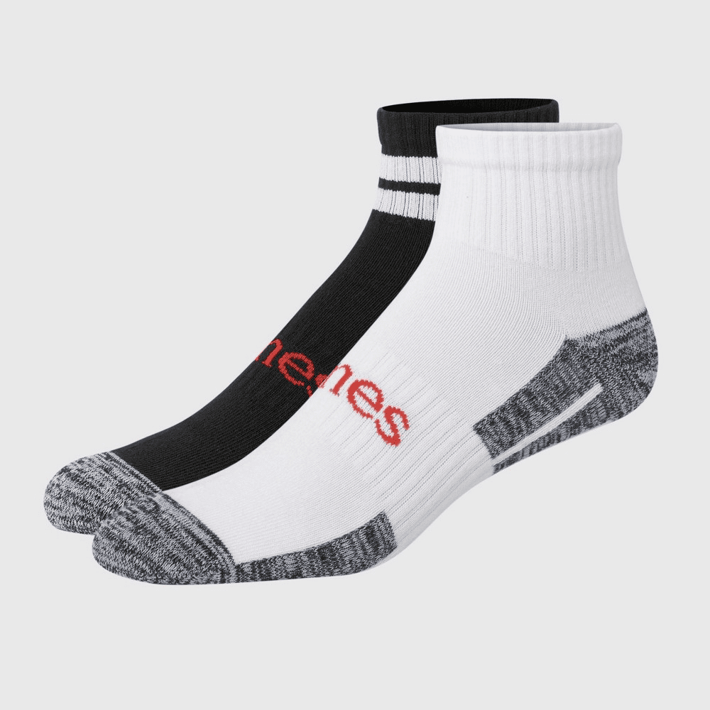 Hanes Originals Premium Men's Ankle Socks 2pk - Black/White, 6-12 ...