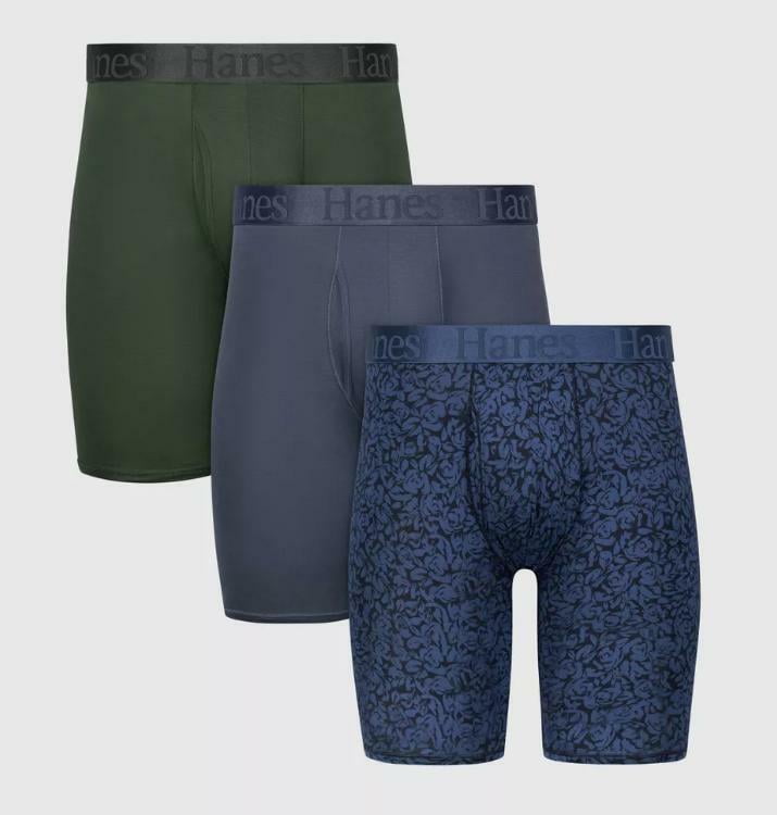 Premium Men's SuperSoft Long Leg Boxer Briefs 3pk - Teal Blue/Gray by ...