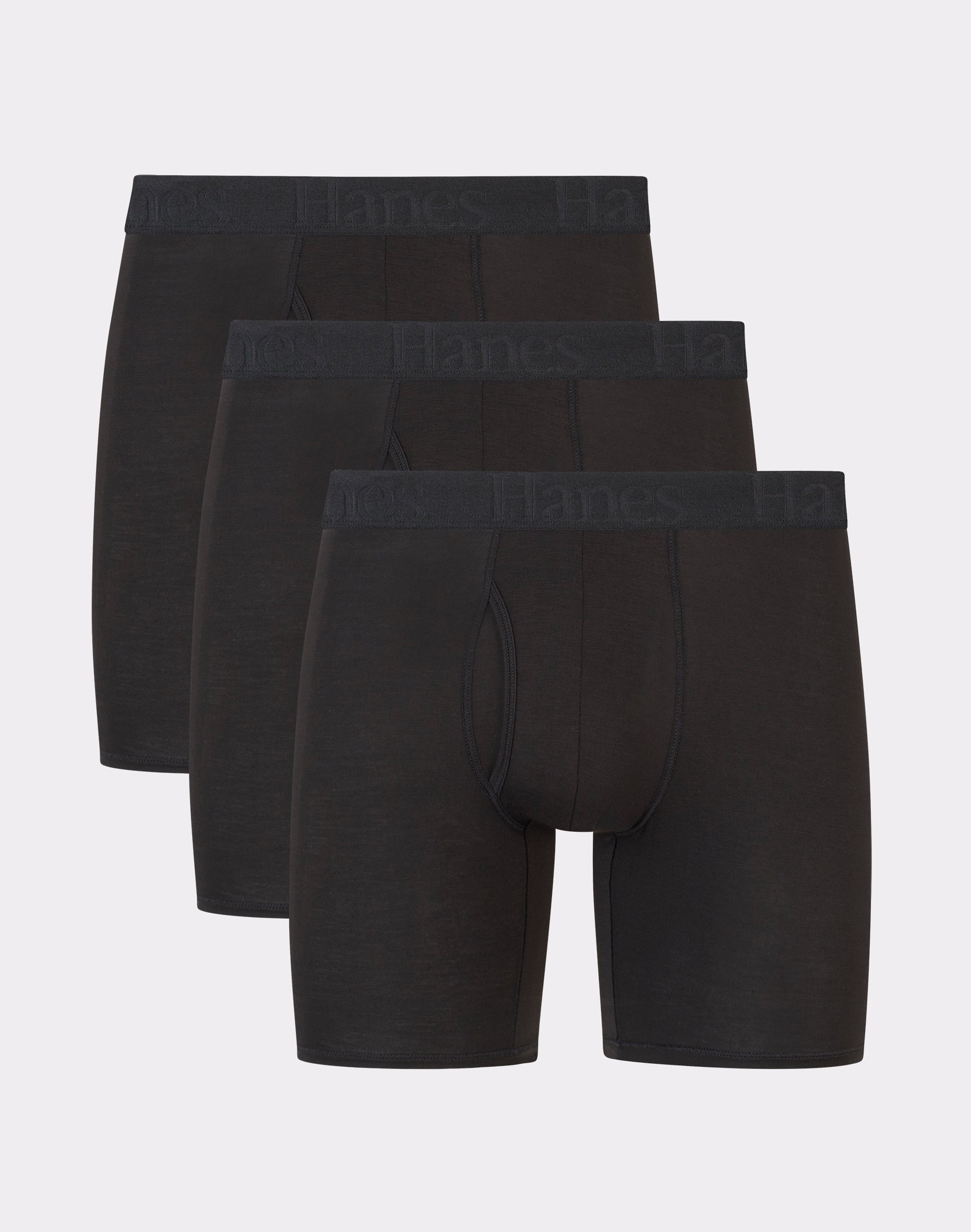 Hanes Originals Ultimate Men's SuperSoft Boxer Brief Underwear, Black ...