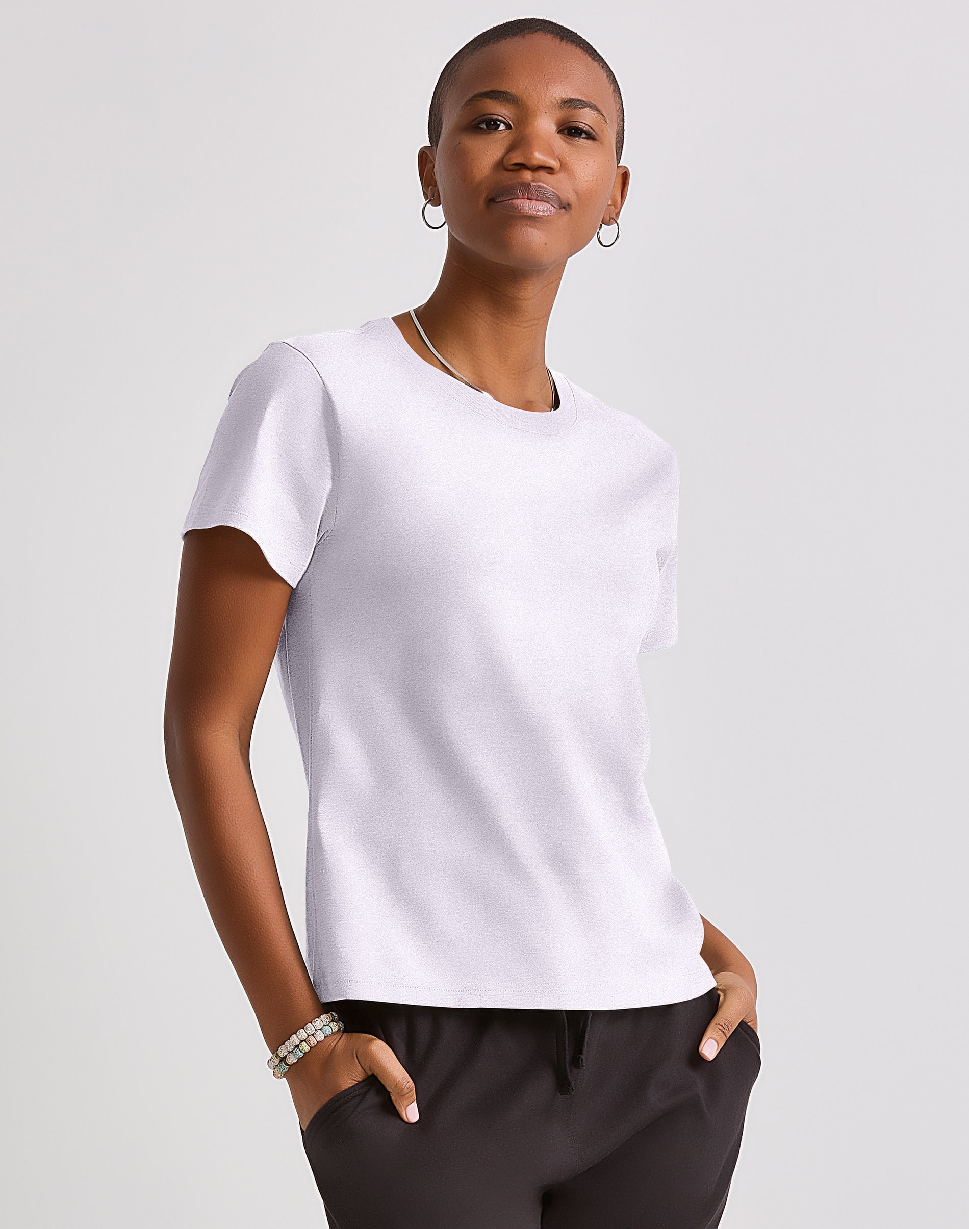 Hanes Originals Women's Cotton Tee with Short Sleeves, Sizes XS-XXL ...