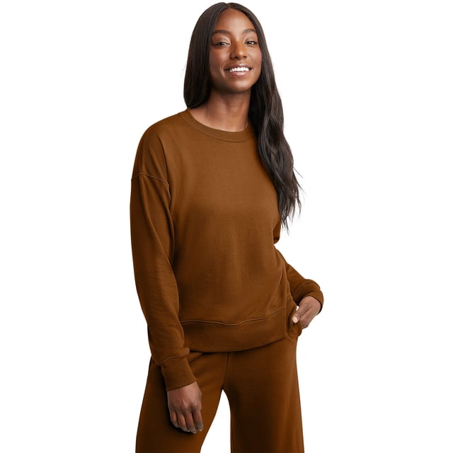Hanes Originals Women’s French Terry Crew Sweatshirt, Sizes XS-XXL ...