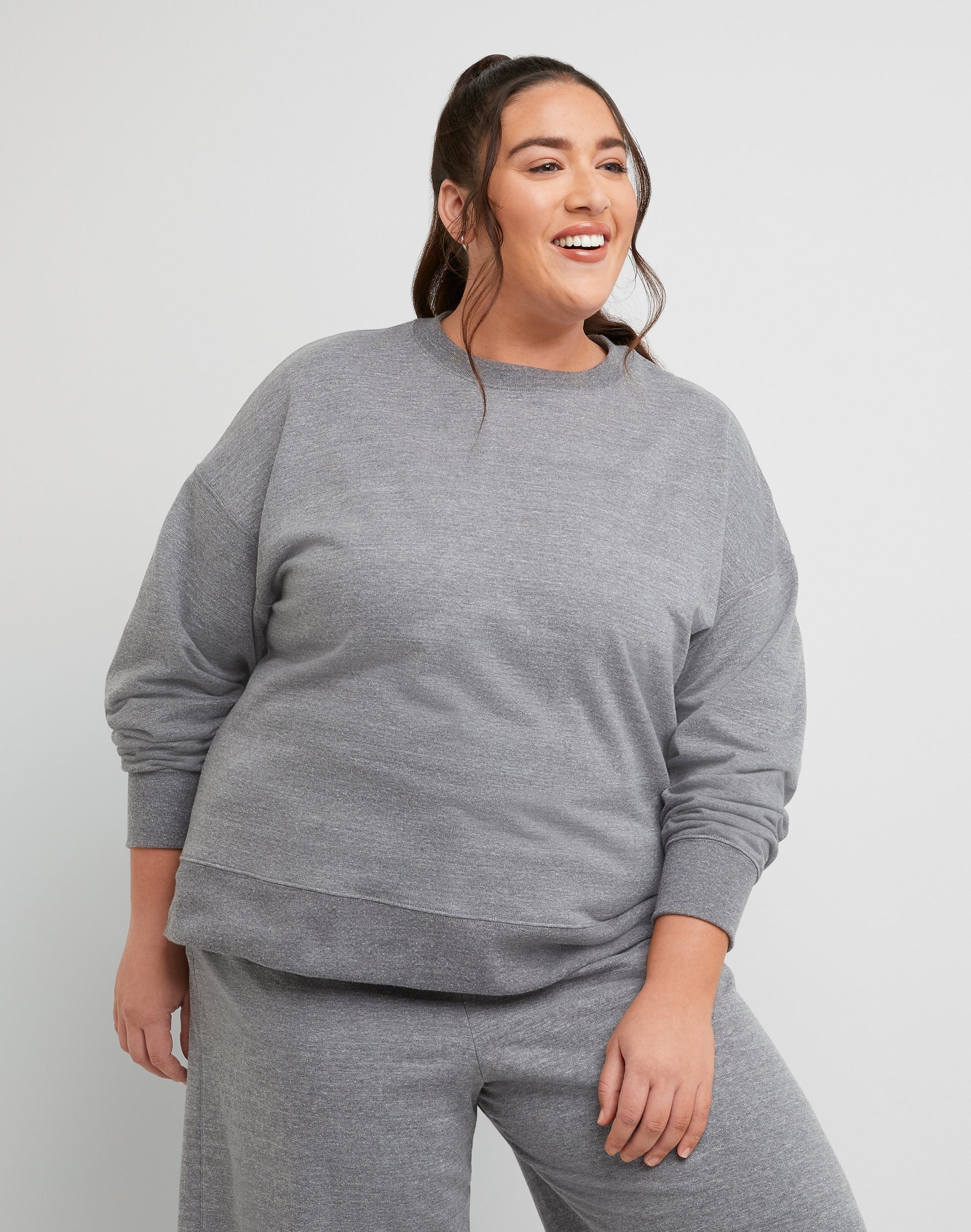 Hanes Originals Women's French Terry Sweatshirt (Plus Size) Black 50R ...