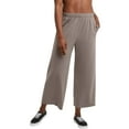Hanes Women's Lightweight French Terry Wide Leg Crop Pants with Side ...
