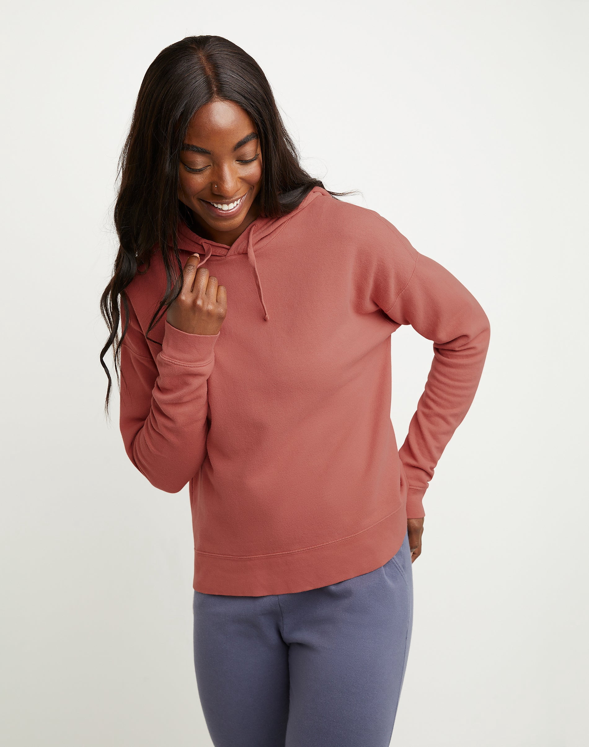 Hanes Originals Women's Garment Dyed Fleece Hoodie - Walmart.com