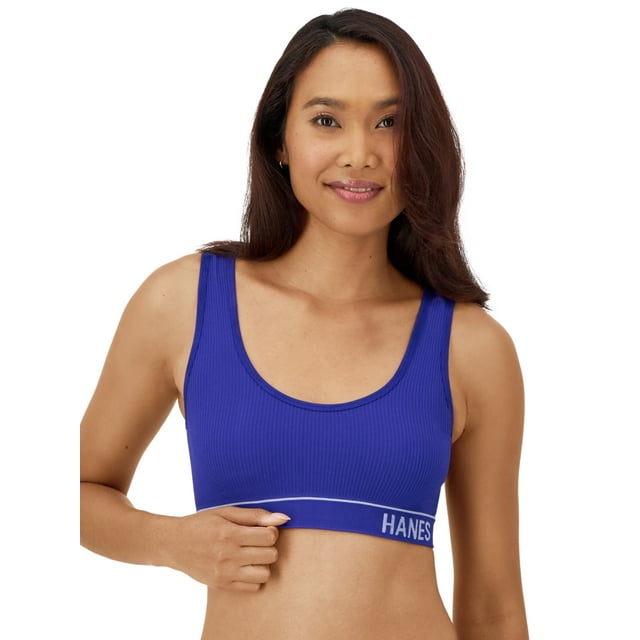 Hanes Originals Womens Rib Scoop Bralette