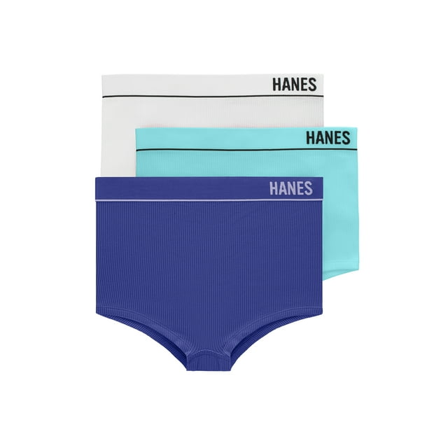 Hanes Originals Women's Seamless Rib Boyfit Underwear, 3-Pack - Walmart.com