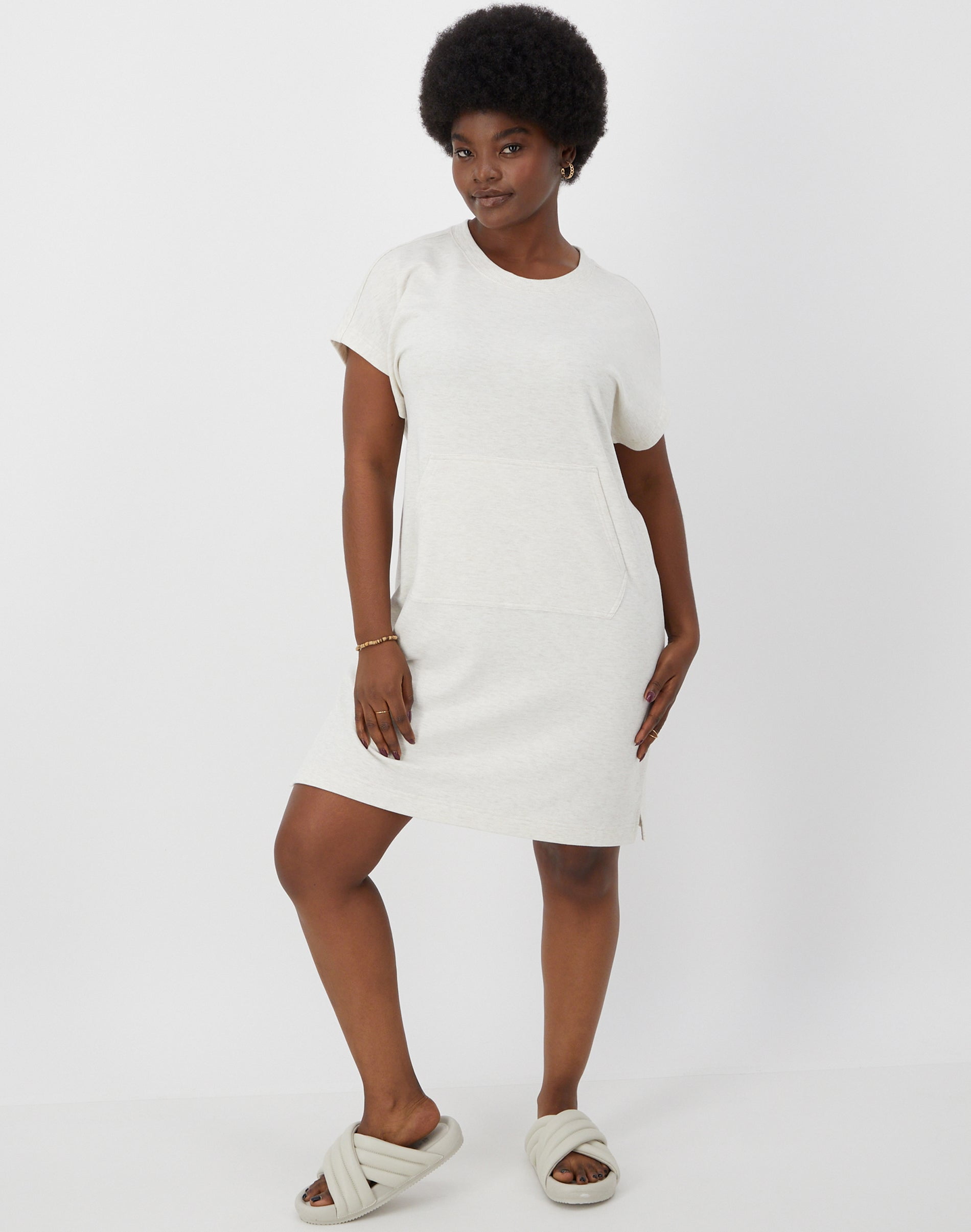 Hanes Originals Women's Soft Brushed Fleece Kanga Dress Wheat Heather S ...