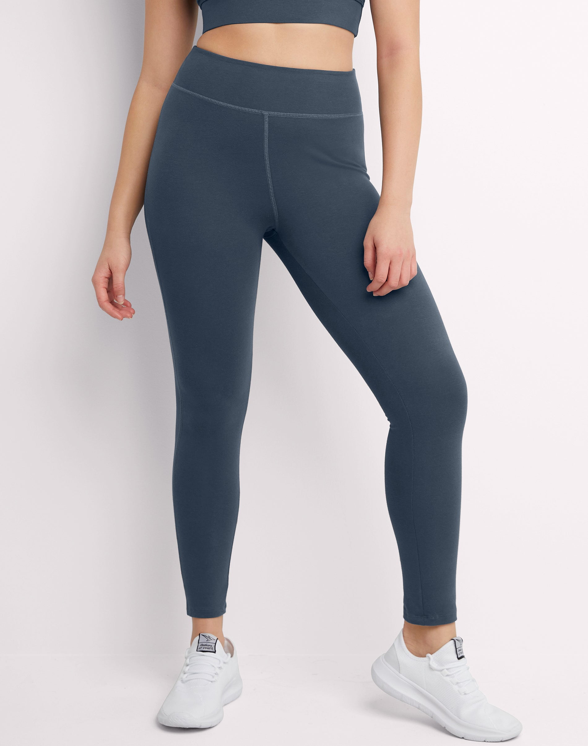 Hanes Originals Women's Stretch Jersey Hi-Rise Leggings, 25.5" (Plus ...