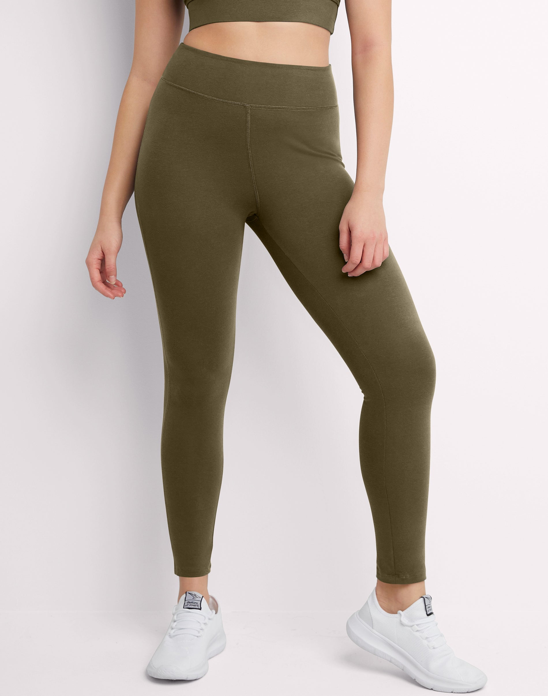 Hanes Originals Women's Stretch Jersey Hi-Rise Leggings, 27" Oregano S - Walmart.com