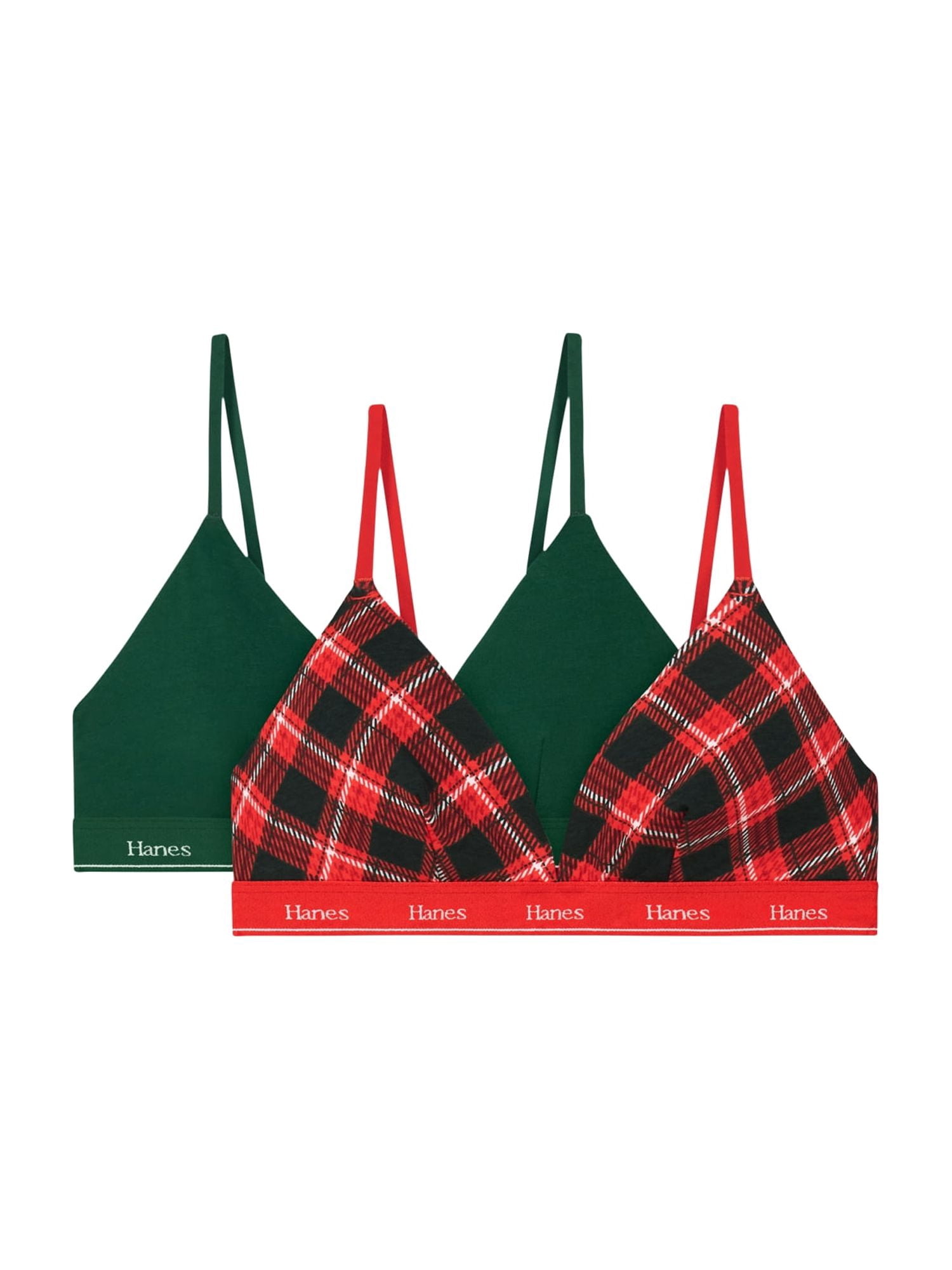 Hanes Originals Women's Stretch Triangle Bra, 2-Pack, sizes SM-2XL ...