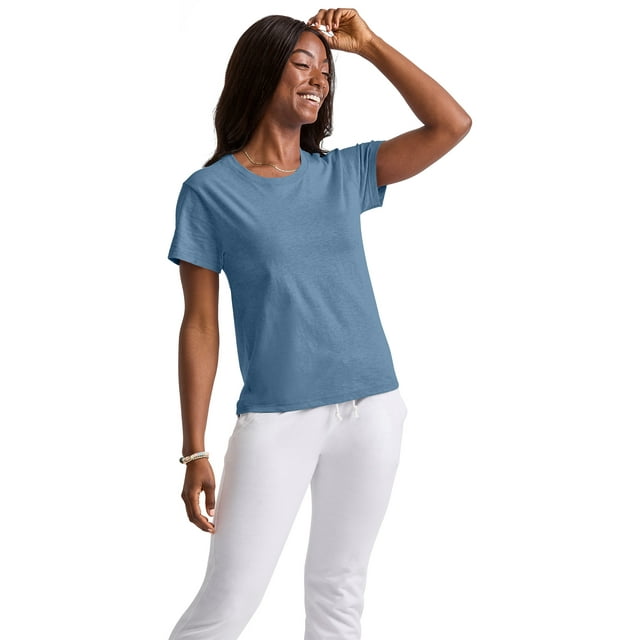 Hanes Originals Women’s Tri-Blend Classic-Fit T-Shirt with Curved Hem ...