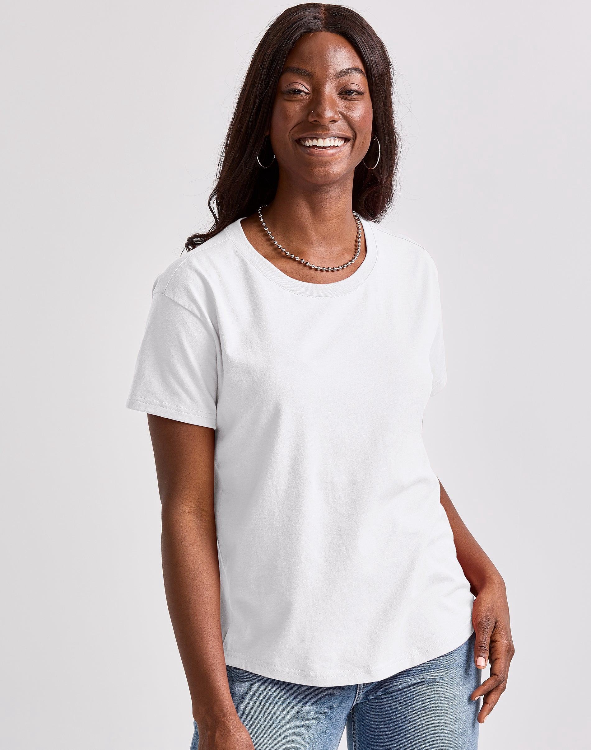 Hanes Women's Tri-Blend Relaxed Short Sleeve T-Shirt - Polyester Cotton ...