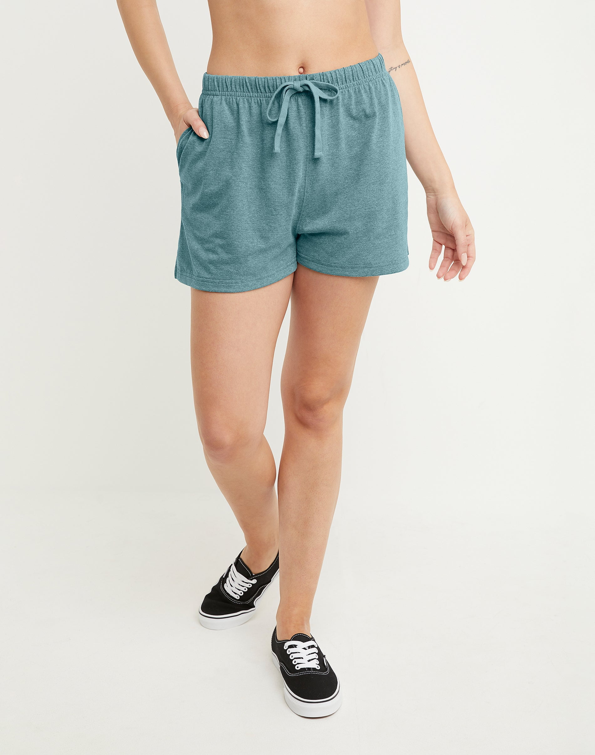 Hanes Originals Women's Tri-Blend Shorts, 2.5" Cactus Pe Heather XS ...