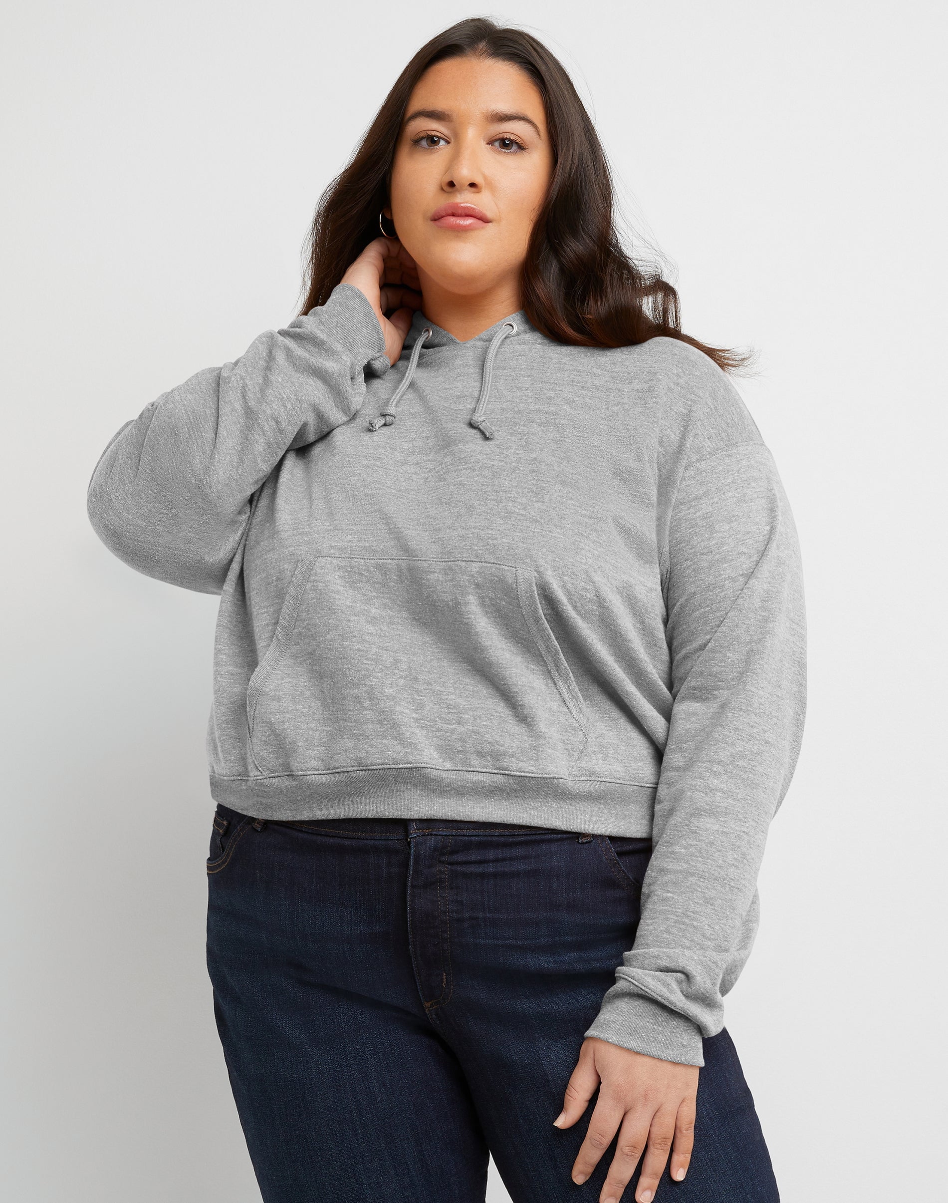 Hanes Originals Women’s French Terry Cropped Hoodie (Plus Size ...