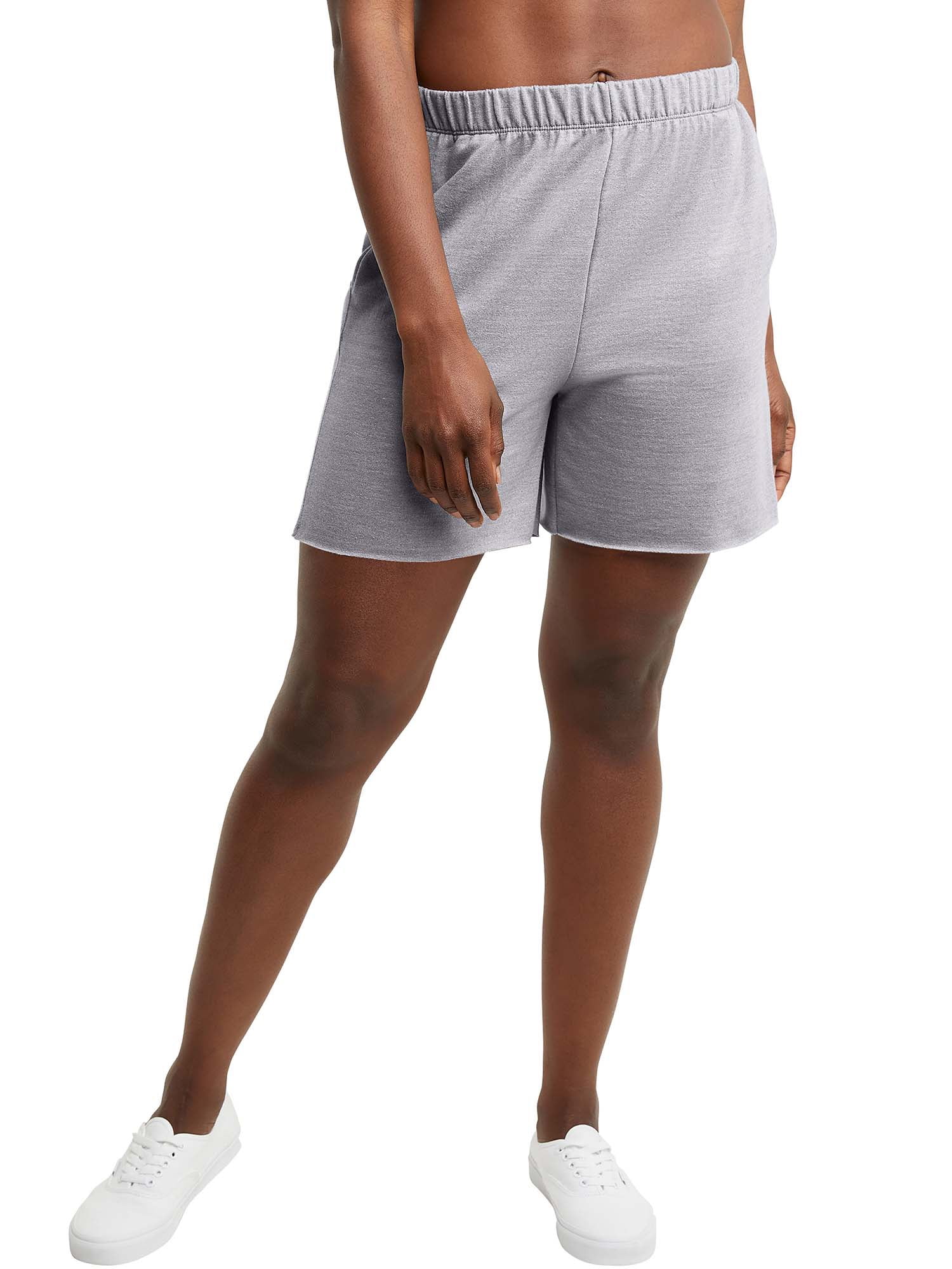 Hanes Originals Womens French Terry Raw Edge Shorts, 5" Inseam, Sizes ...