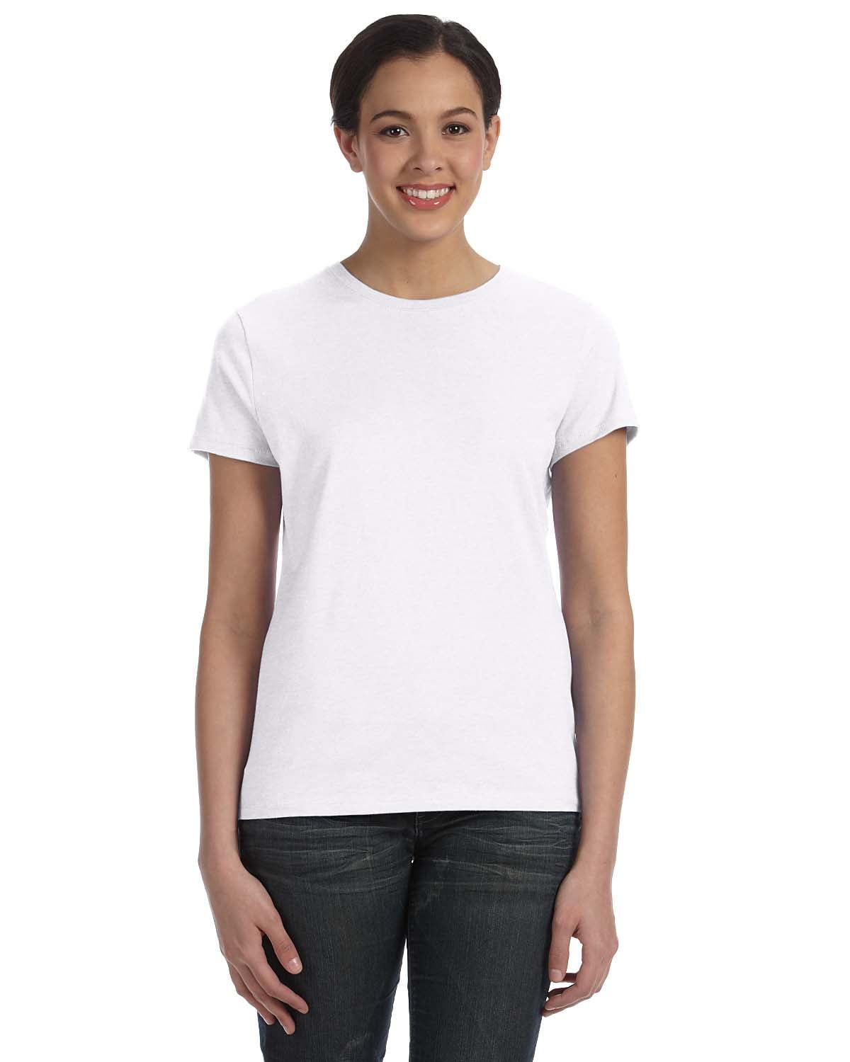 Hanes - Perfect-T Women’s T-Shirt - SL04, White, XL, Pack Of 5, Tshirts ...