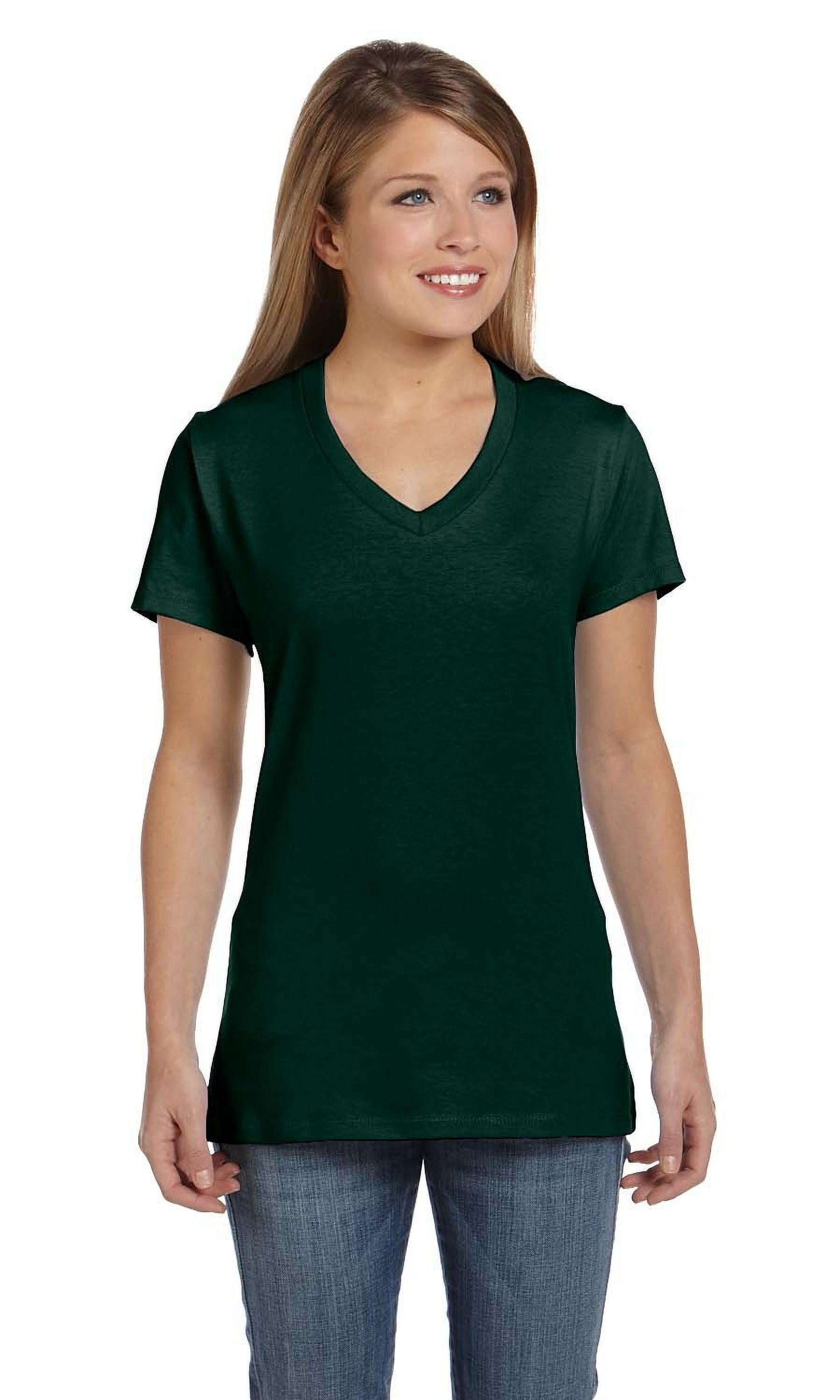 Hanes - Perfect-T Women’s V-Neck T-Shirt - S04V - Walmart.com