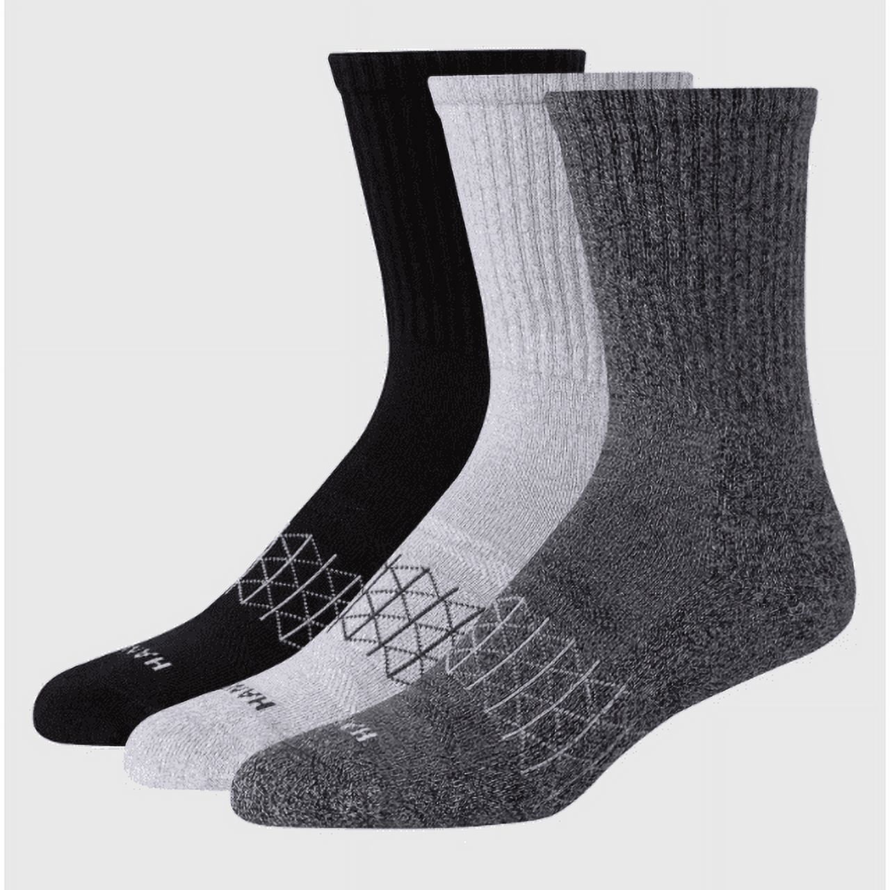 Hanes Premium Men's 3pk Absolute Active Crew Socks -Charcoal Gray/Gray ...