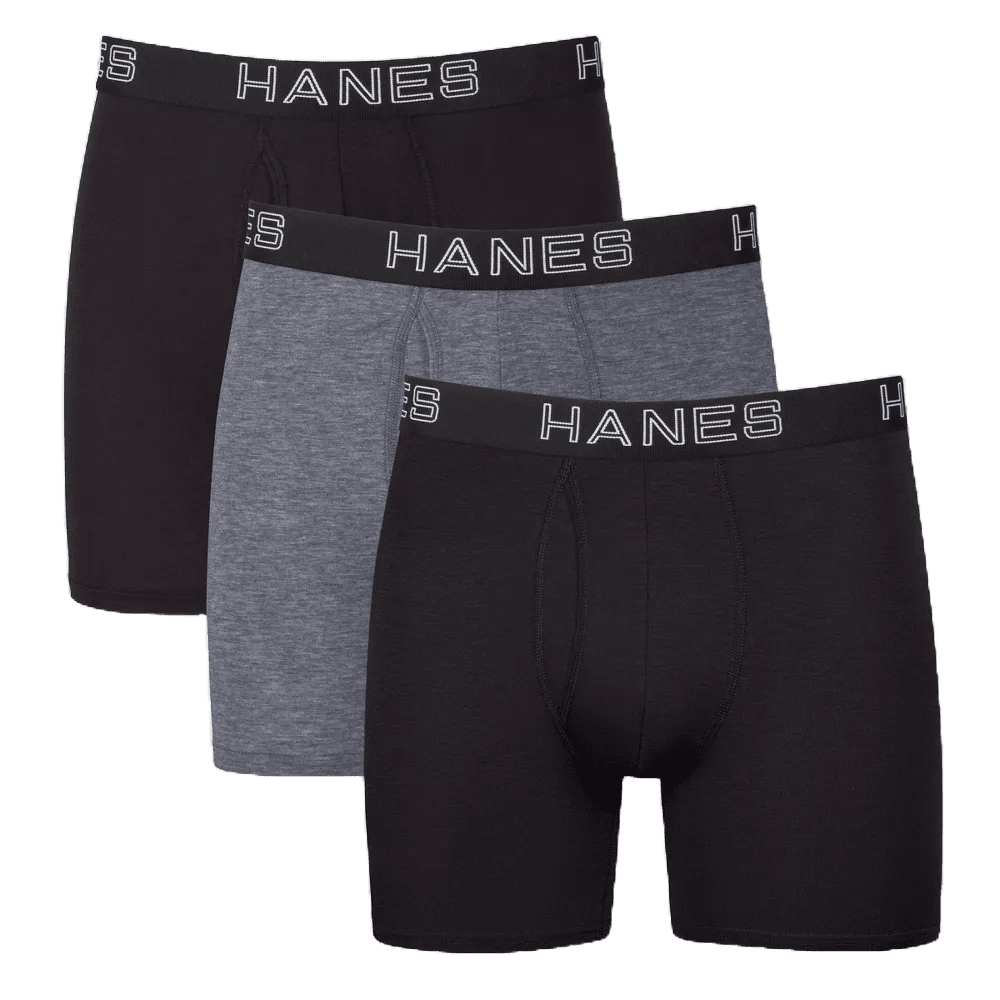 Hanes Premium Men's 3pk Boxer Briefs with Anti Chafing Total Support ...