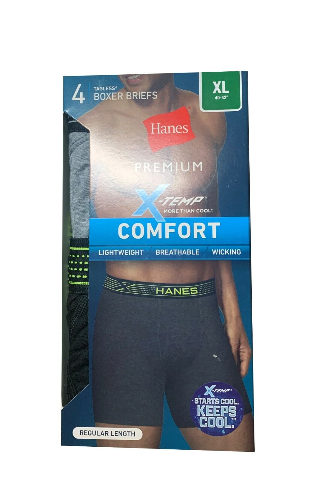 Hanes® Premium® Men's X-temp Boxer Briefs 4pk “Active Comfort & Cooling” XL - Walmart.com