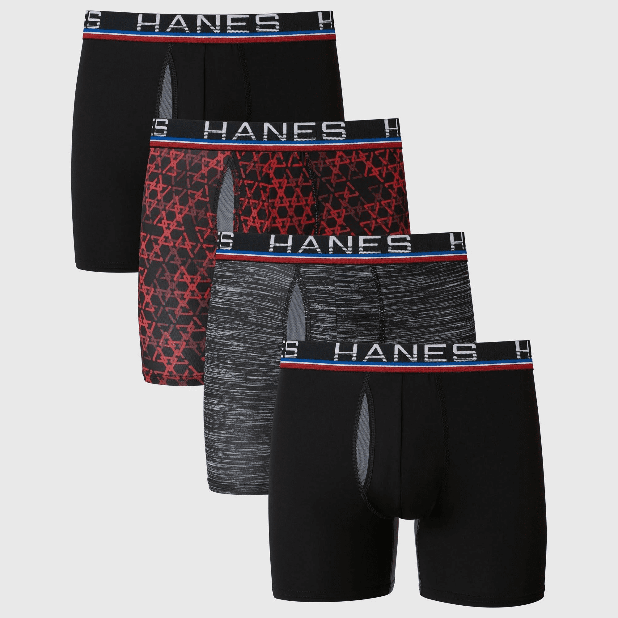 Hanes Premium Men's Xtemp Total Support Pouch 3+1 Boxer Briefs - Red ...