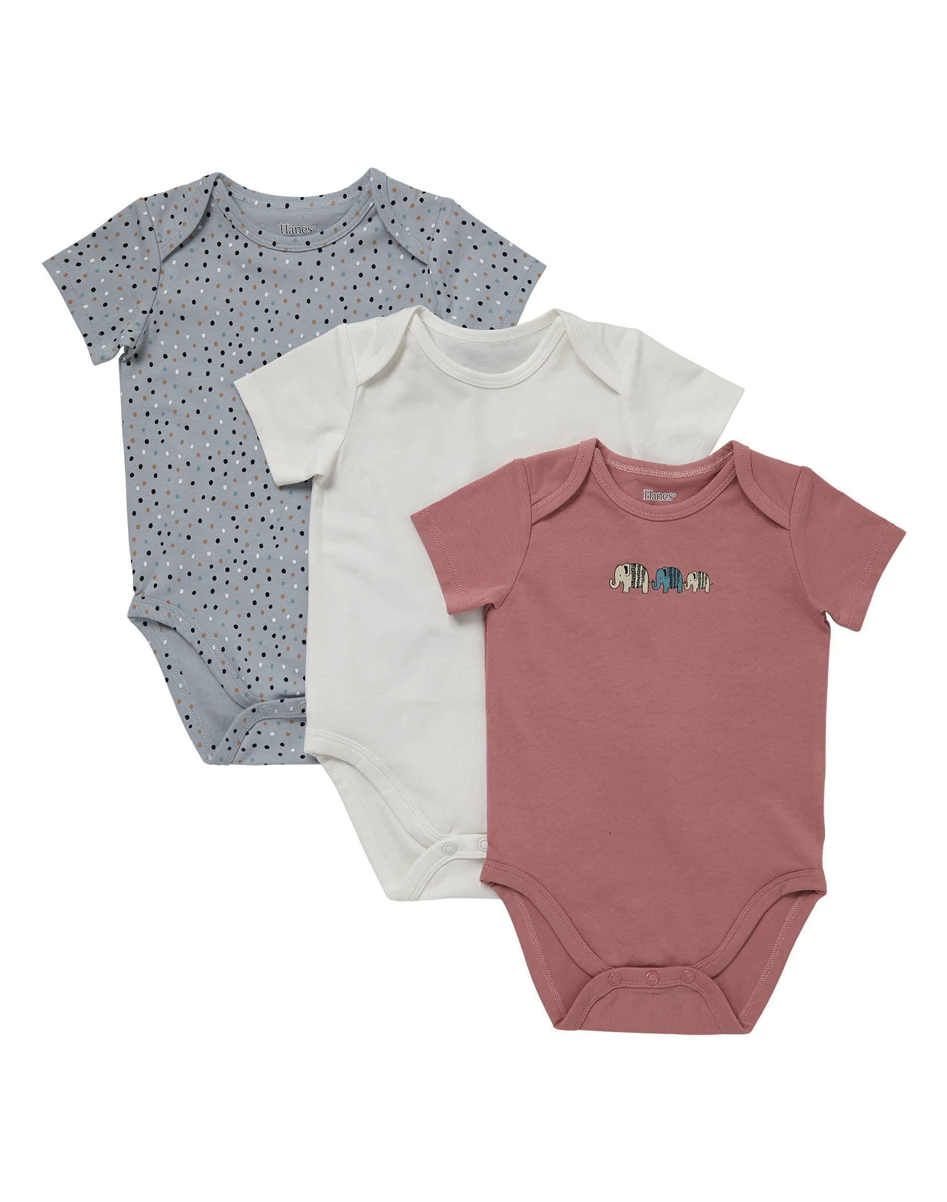 Hanes Pure Comfort Baby Short Sleeve Bodysuits, Organic Cotton, Boys ...