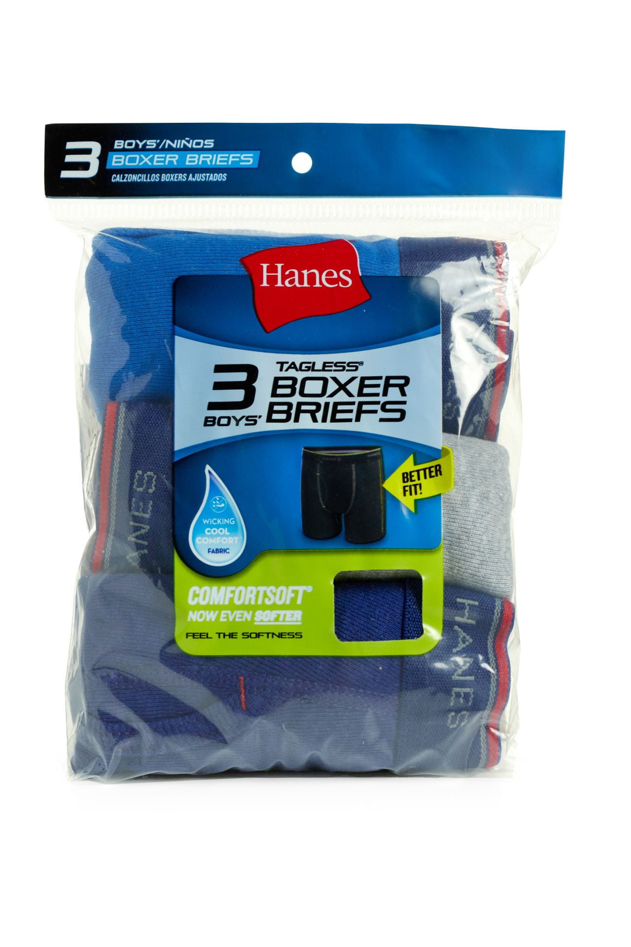 Hanes Red Label Boys Comfort Flex Sport Boxer Briefs Pack, 3-Pack ...