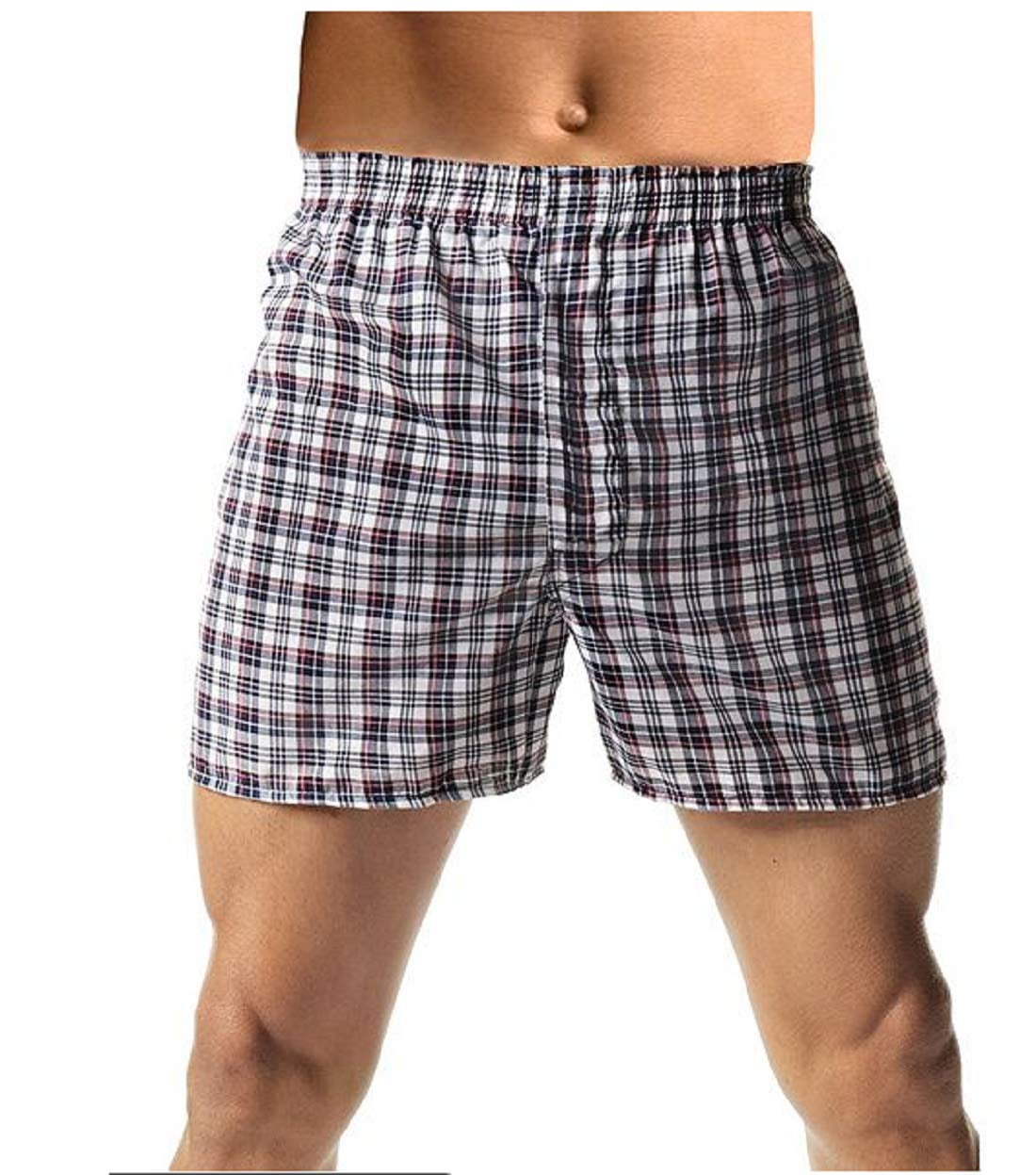 Hanes Red Label Men's 10-Pack Blue Plaid Woven Boxer (Small, Fashion ...