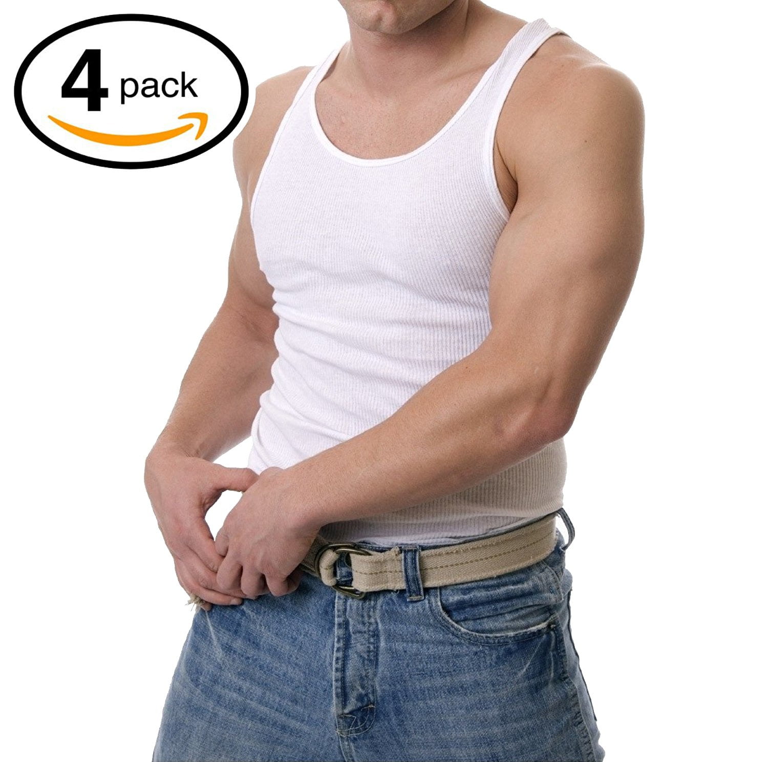Hanes Red Label Men's A-Shirt (4 Pack, 6 Pack, and 12 Pack) (Large ...