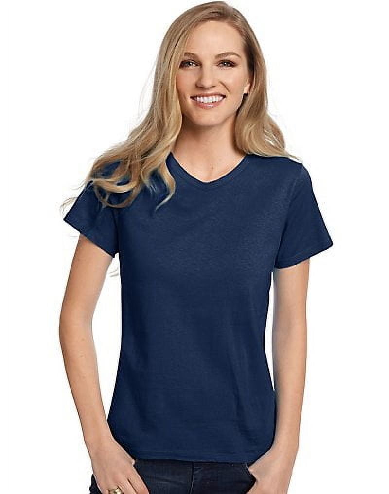 Hanes Relaxed Fit Women's ComfortSoft V-neck T-Shirt - Walmart.com