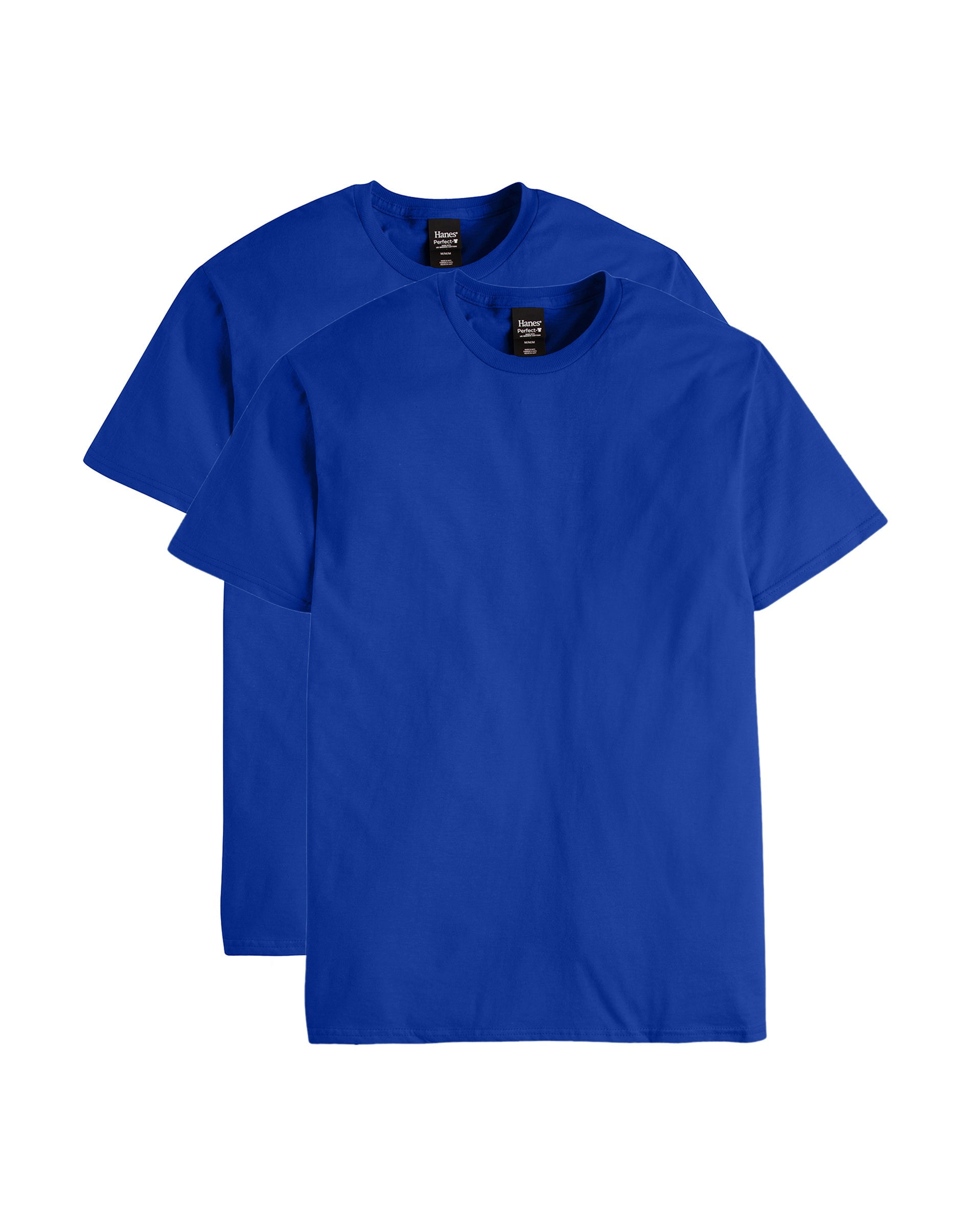 Hanes Short Sleeve T-Shirt 2-Pack Mens Perfect-T Tee Lightweight Cotton ...