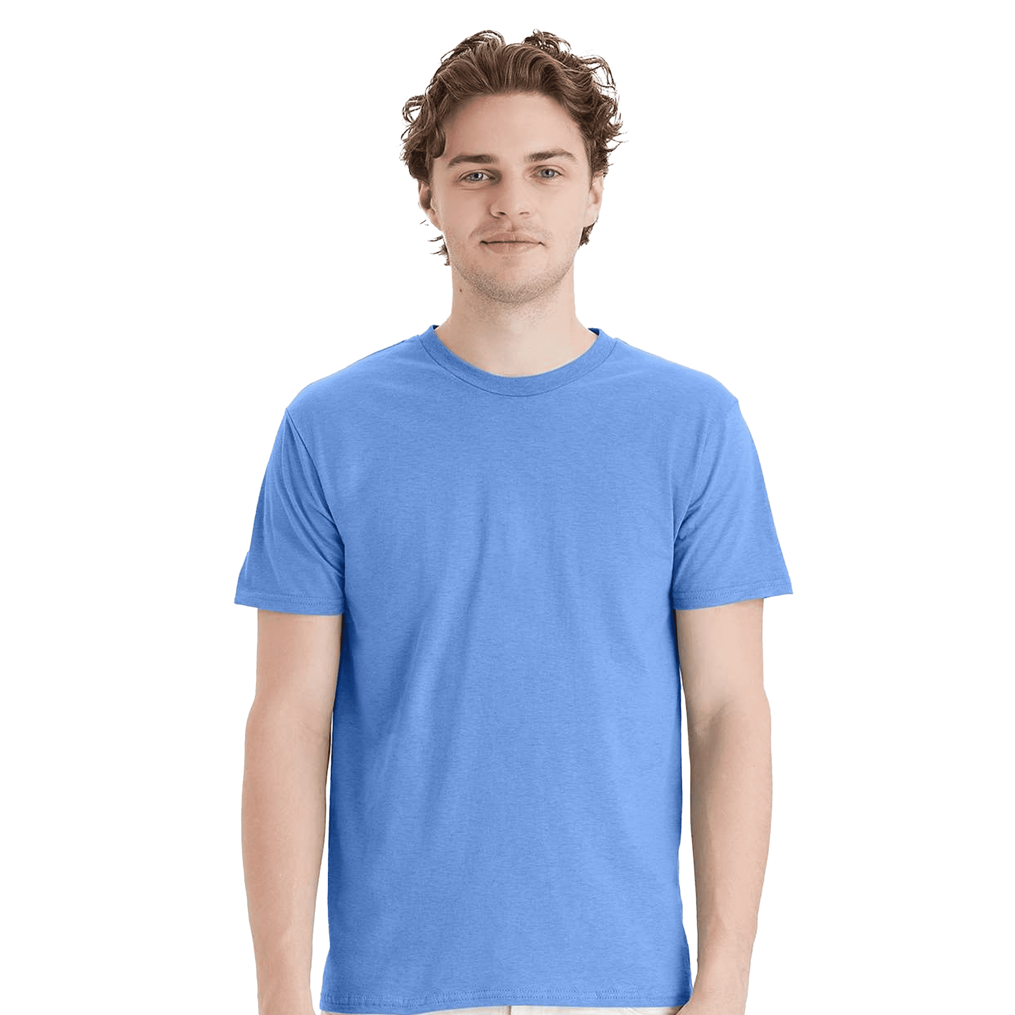 Hanes Short Sleeve T-Shirt - Carolina Blue, Men Crewneck Comfortable ...