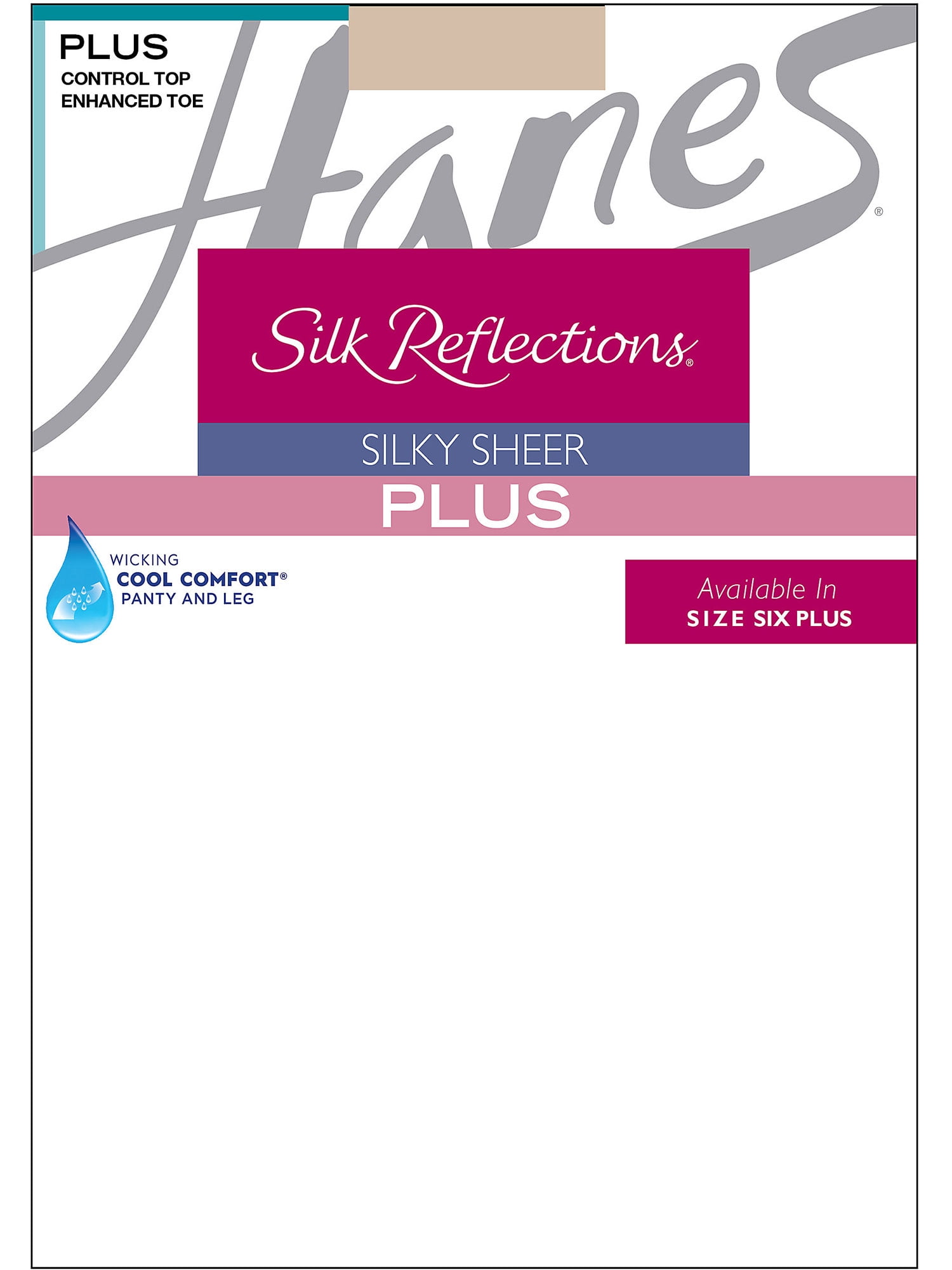 Hanes Silk Reflections Sheer Control Top Pantyhose, Enhanced Toe (Plus ...