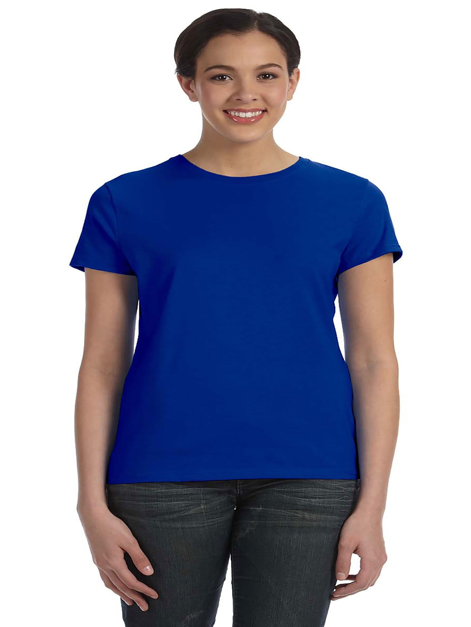 Hanes Sl04 Ladies' 4.5 Oz. 100 Ringspun Cotton Nano-T T-Shirt - Walmart ...