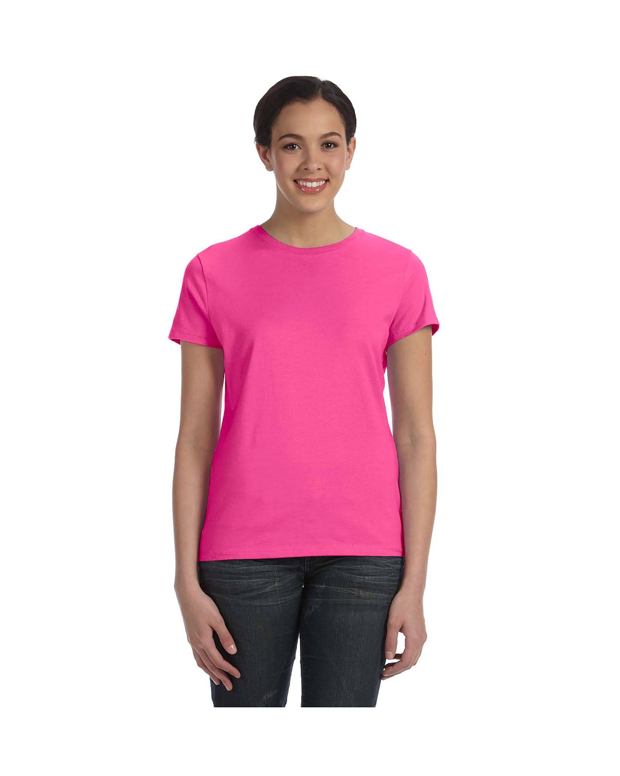 Hanes Sl04 Ladies' 4.5 Oz. 100 Ringspun Cotton Nano-T T-Shirt - Walmart.com