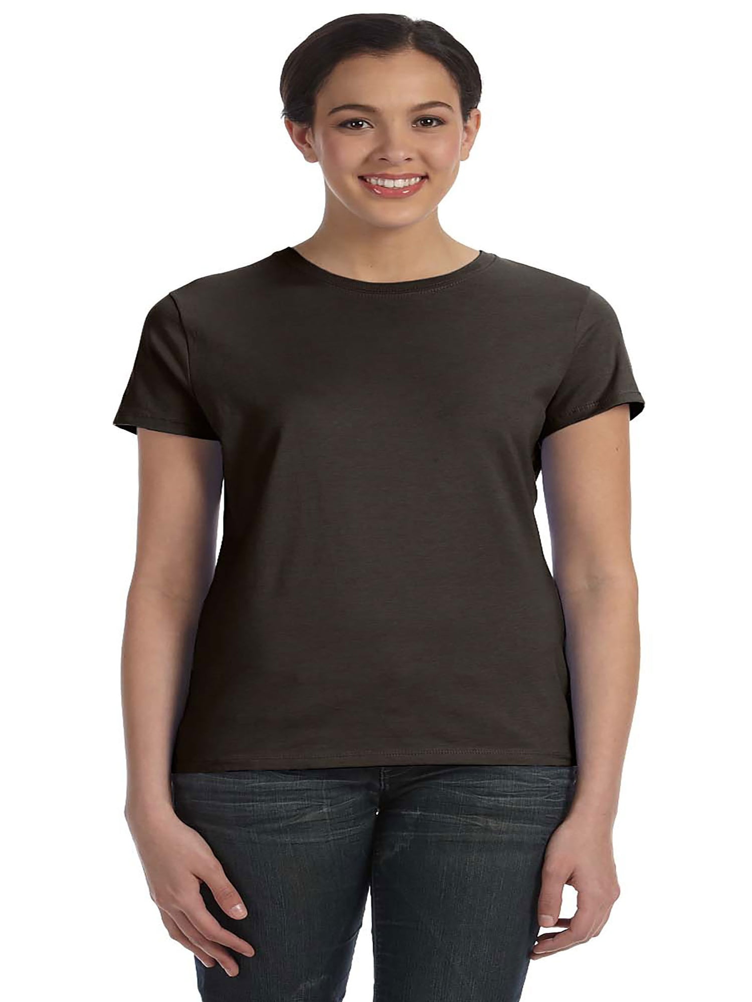 Hanes Sl04 Ladies' 4.5 Oz. 100 Ringspun Cotton Nano-T T-Shirt - Walmart.com