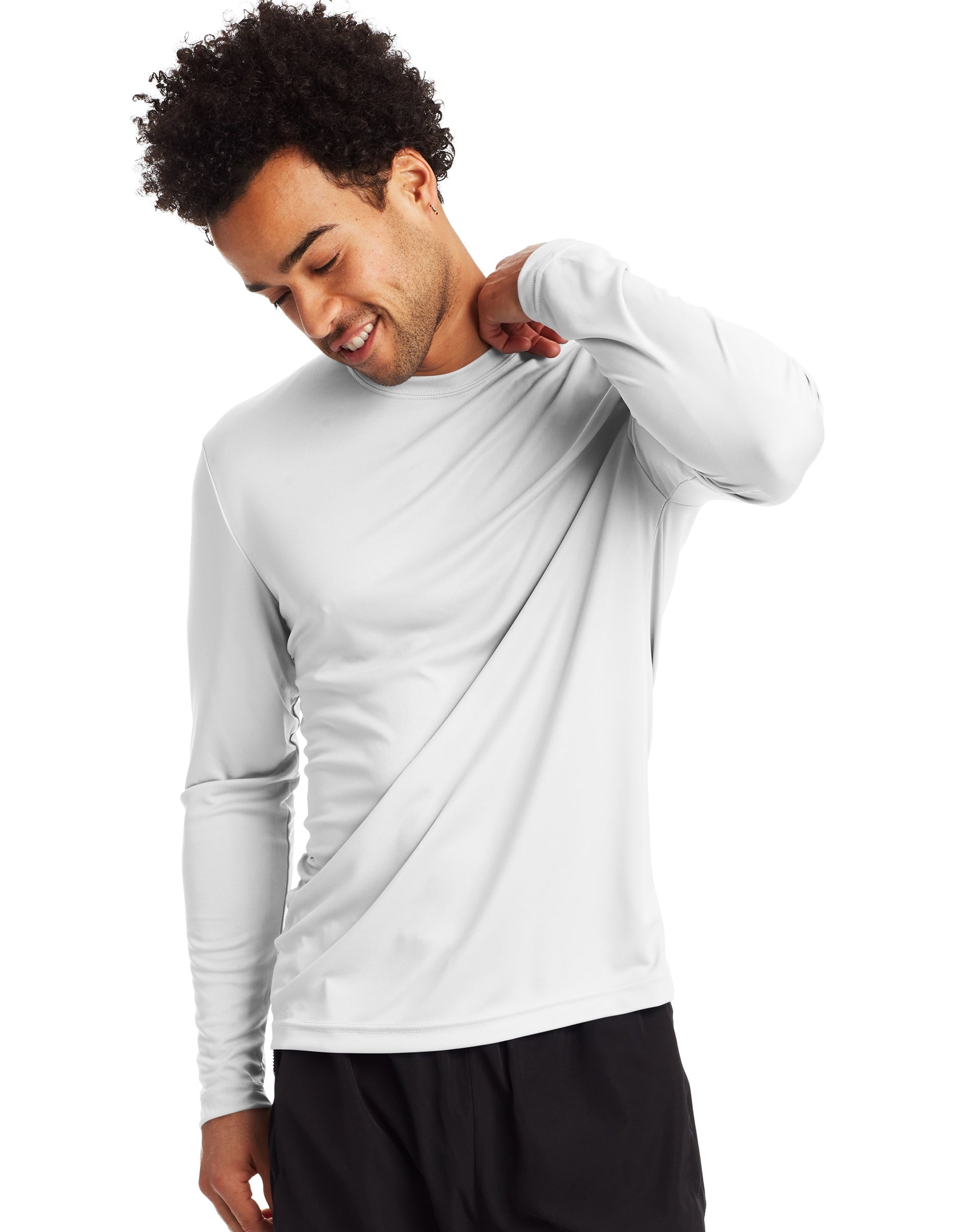 Hanes Sport Cool DRI Men's Performance Long Sleeve T-Shirt, Value 2-Pack White/Navy 2XL ...