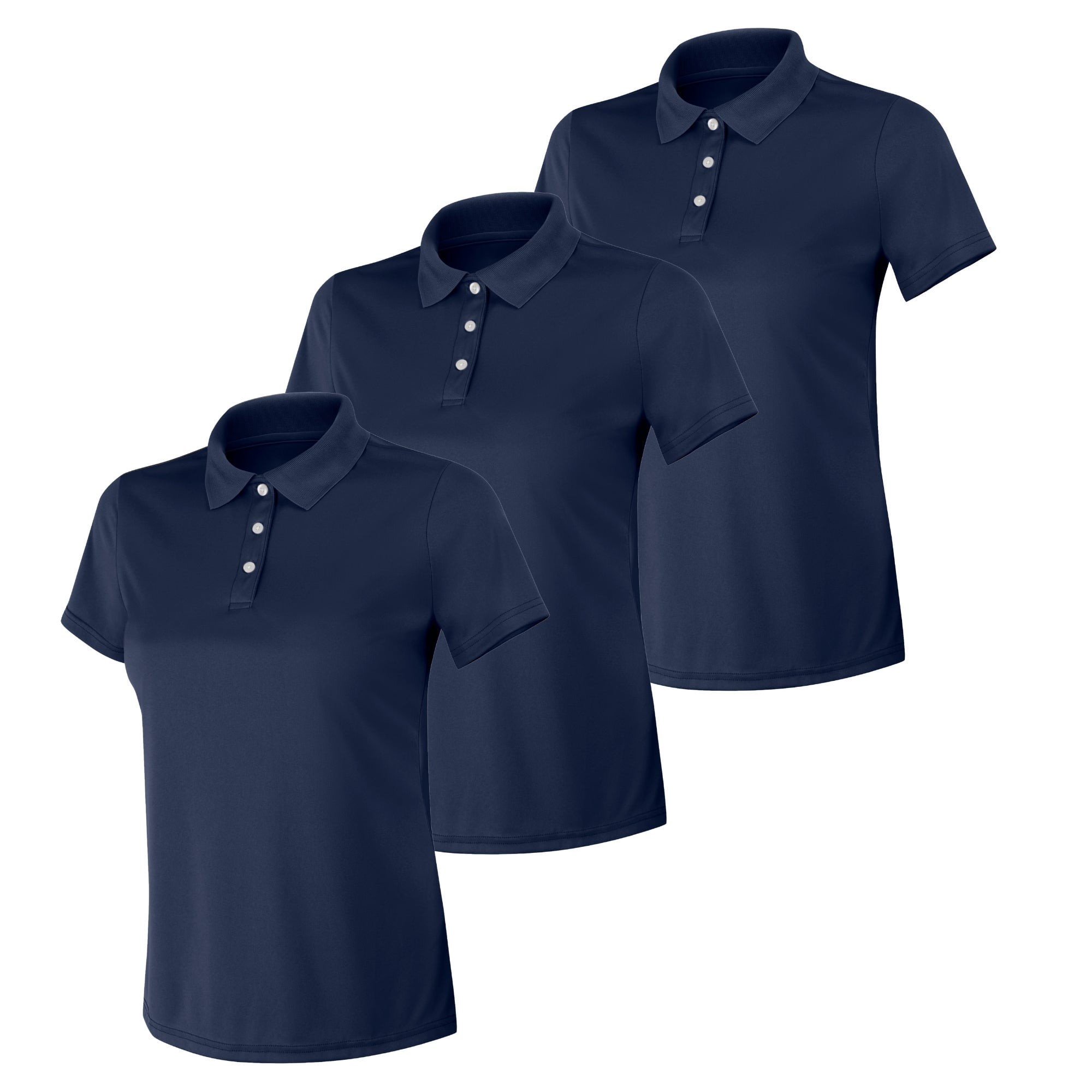 Hanes Sport Cool DRI Women's Performance Polo Shirt, 3-Pack Navy L ...