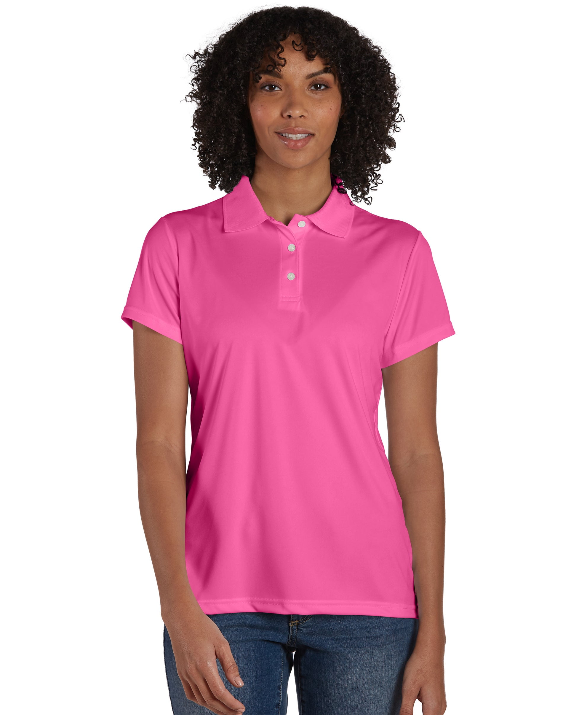 Hanes Sport Cool DRI Women's Performance Polo Shirt Wow Pink 3XL ...