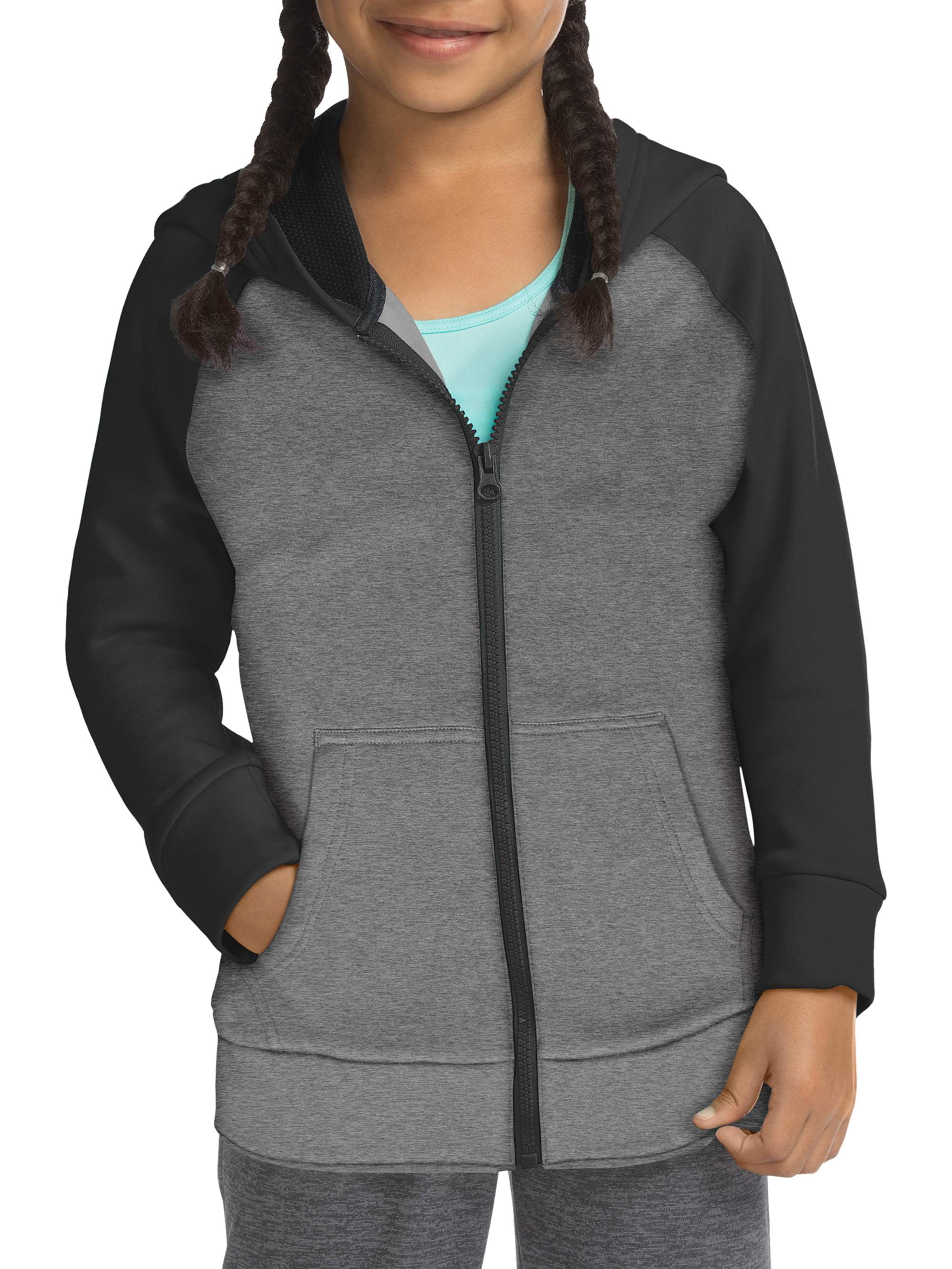 Hanes Sport Tech Fleece Full Zip Hooded Jacket (Little Girls & Big ...