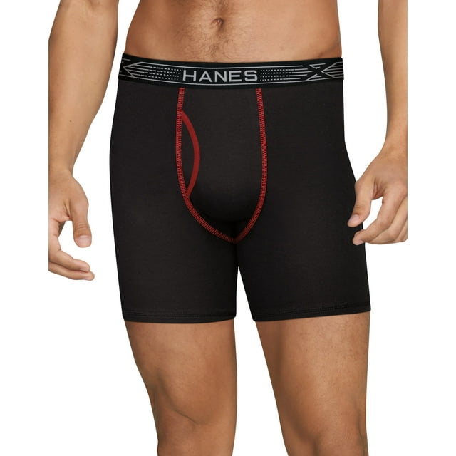 Hanes Men's 4-Pack Boxer Briefs X-Temp Cotton Tag Itch free FreshIQ ... Hanes Men's 4-Pack Boxer Briefs X-Temp Cotton Tag Itch free FreshIQ ...