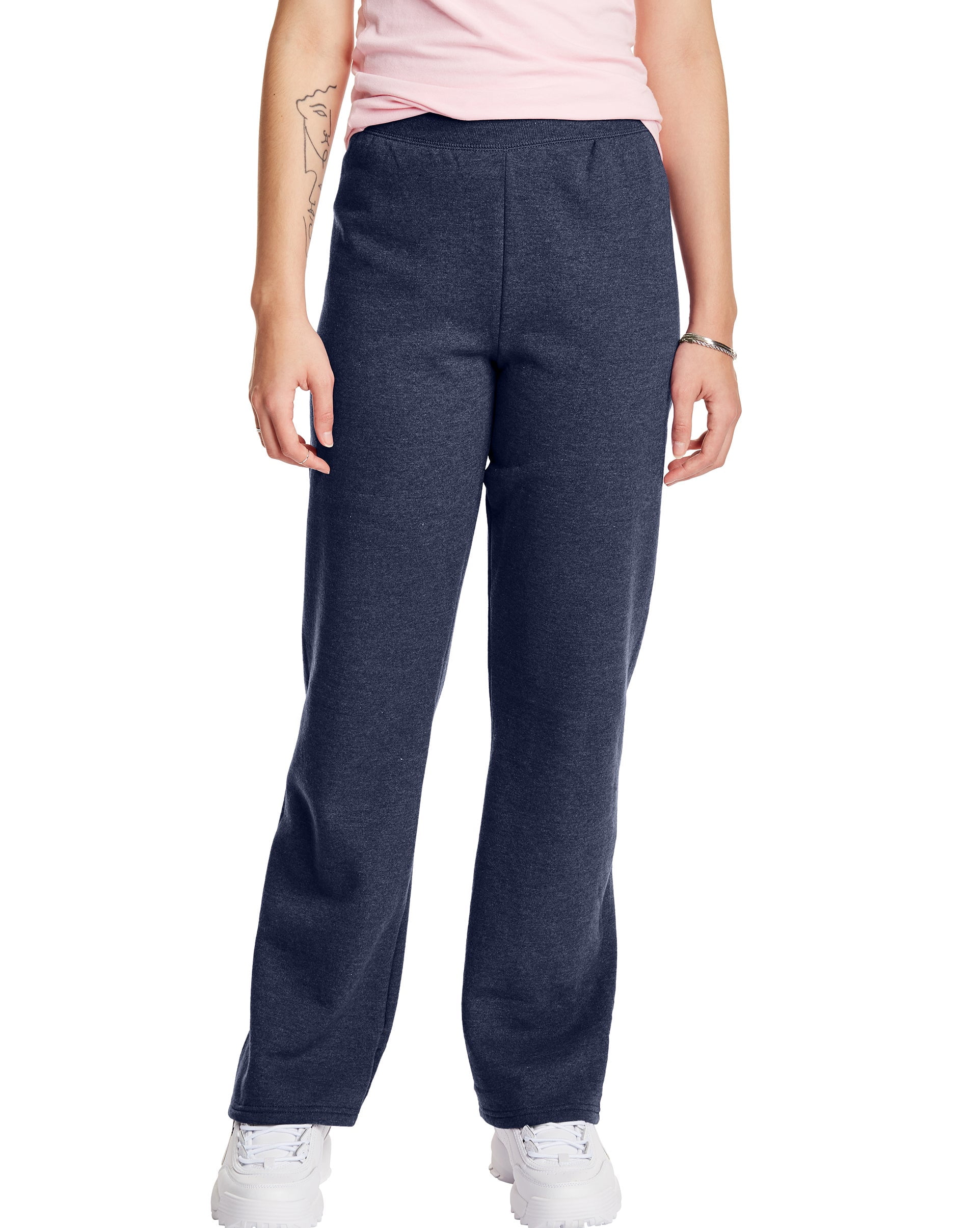 Hanes Women's EcoSmart Fleece Sweatpants, Midweight, Elastic Waistband ...
