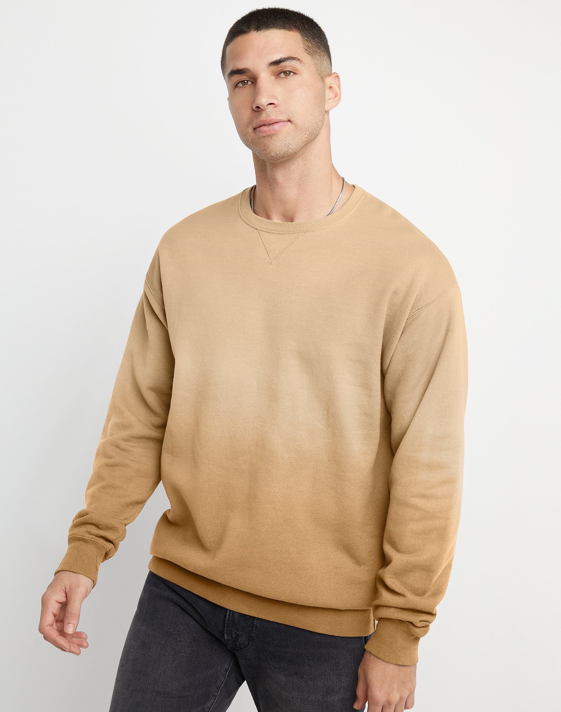 Hanes Sweatshirt Originals Men's Ombre Dye Crewneck V Notch 6 Colors sz ...