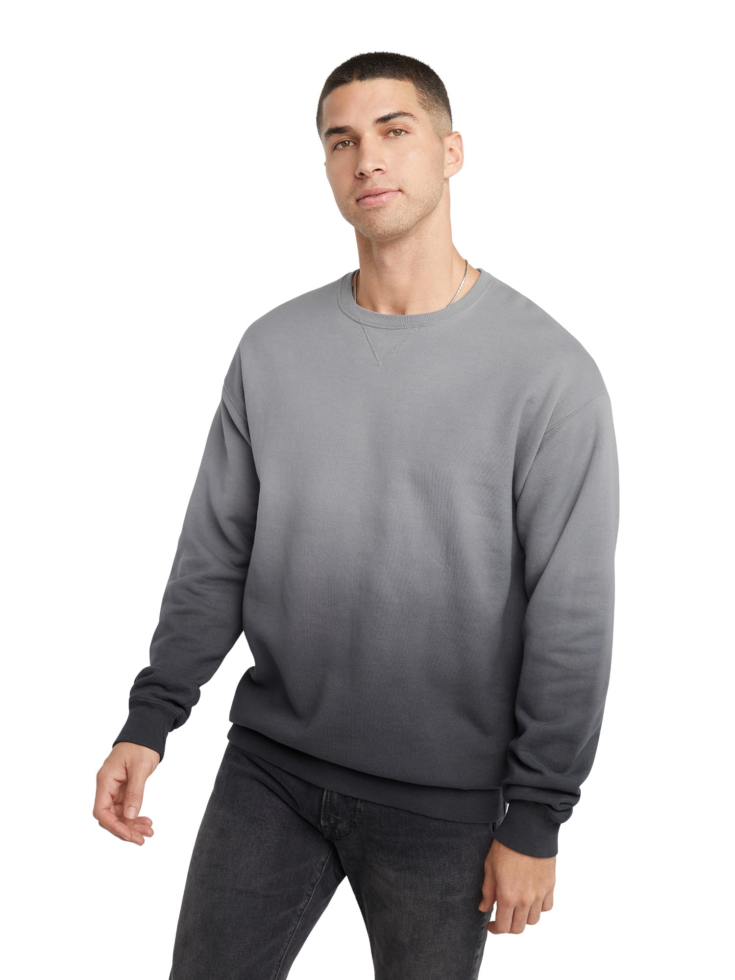 Hanes Sweatshirt Originals Men's Ombre Dye Crewneck V Notch 6 Colors sz ...
