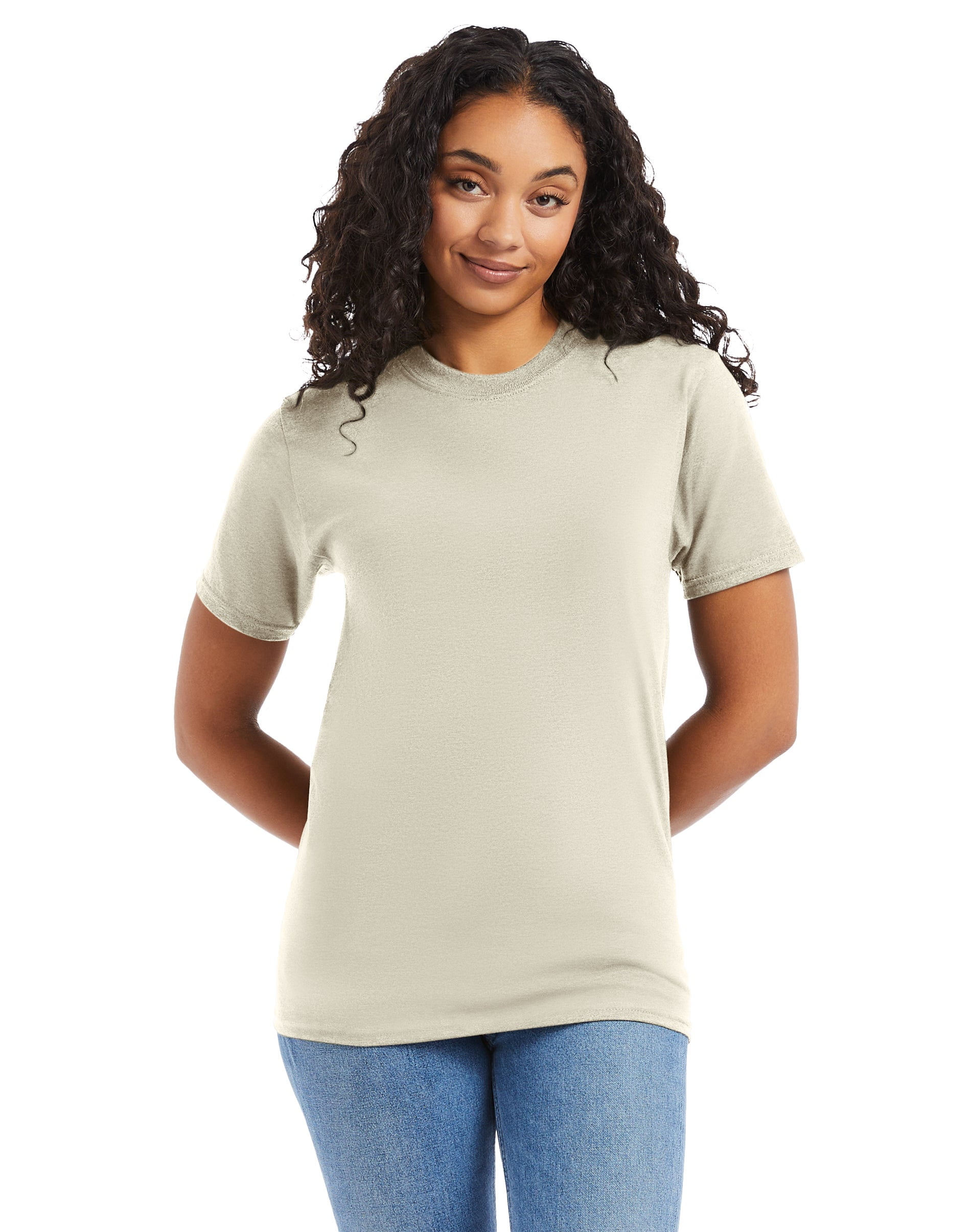 Hanes T-Shirt Short Sleeve Tee Beefy-T Unisex Soft Jersey Crewneck Full ...