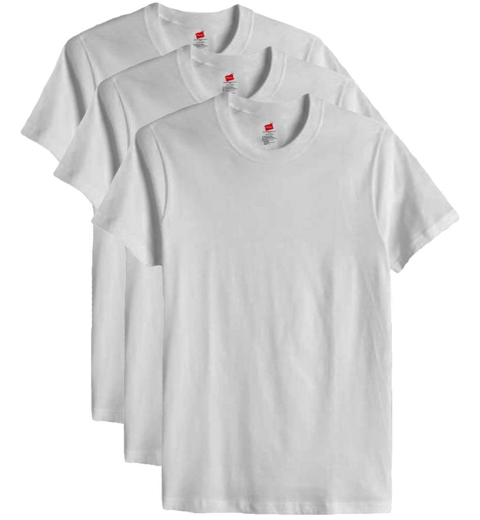 Hanes Tall Men's Undershirts Crew Neck 3-Pack White 6XLT #1202C ...