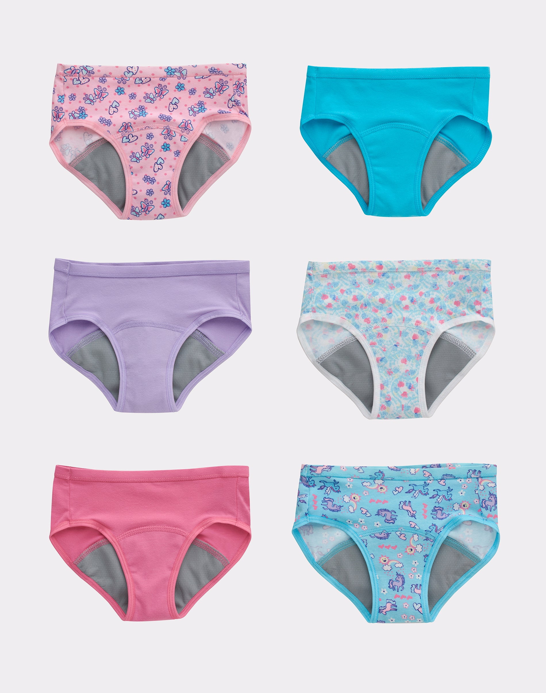 Hanes Toddler Girls' Cotton Potty Training Panties, Underpants 6-Pack ...